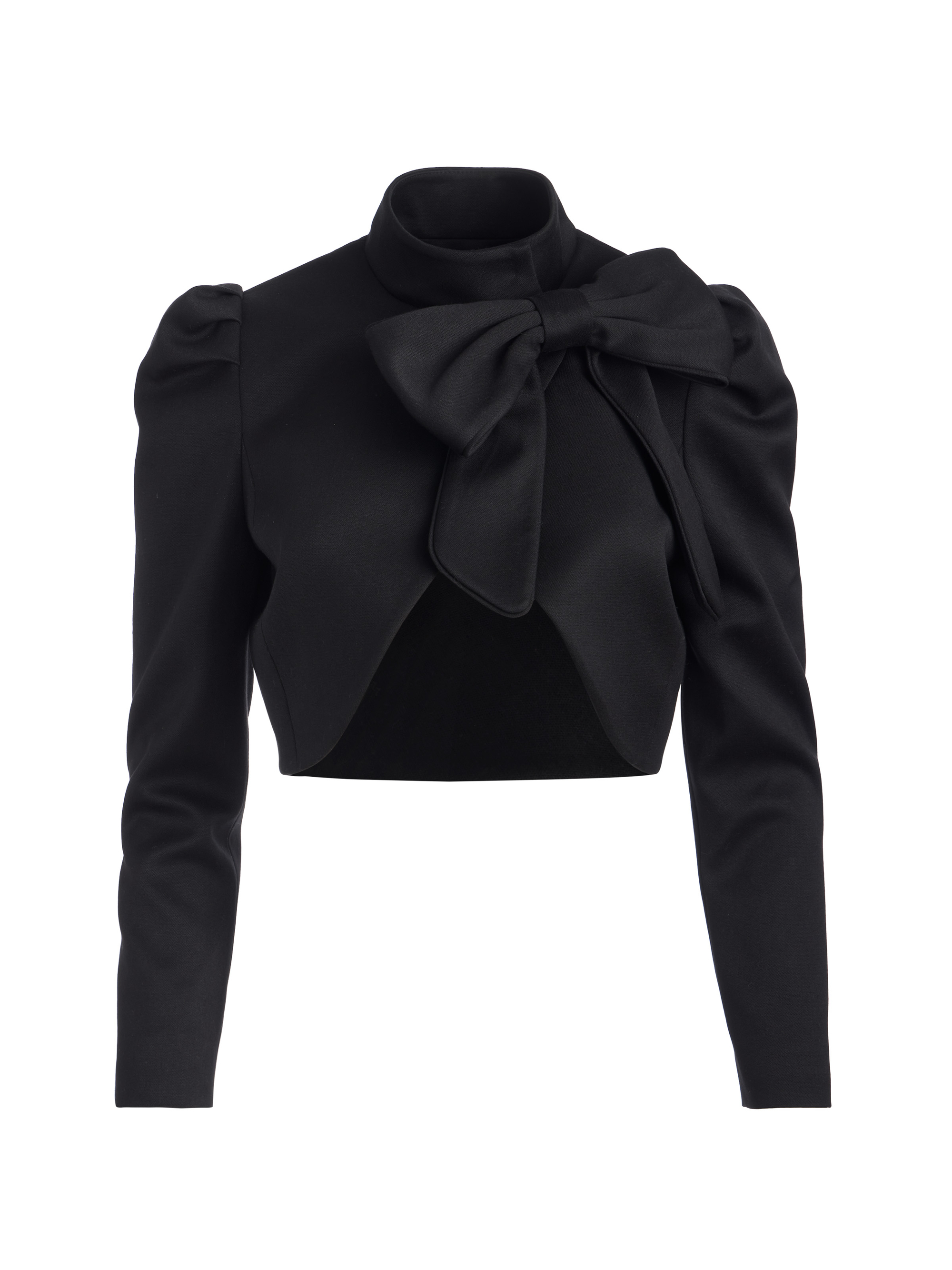 Addison Bow Jacket In Black/black | Alice + Olivia
