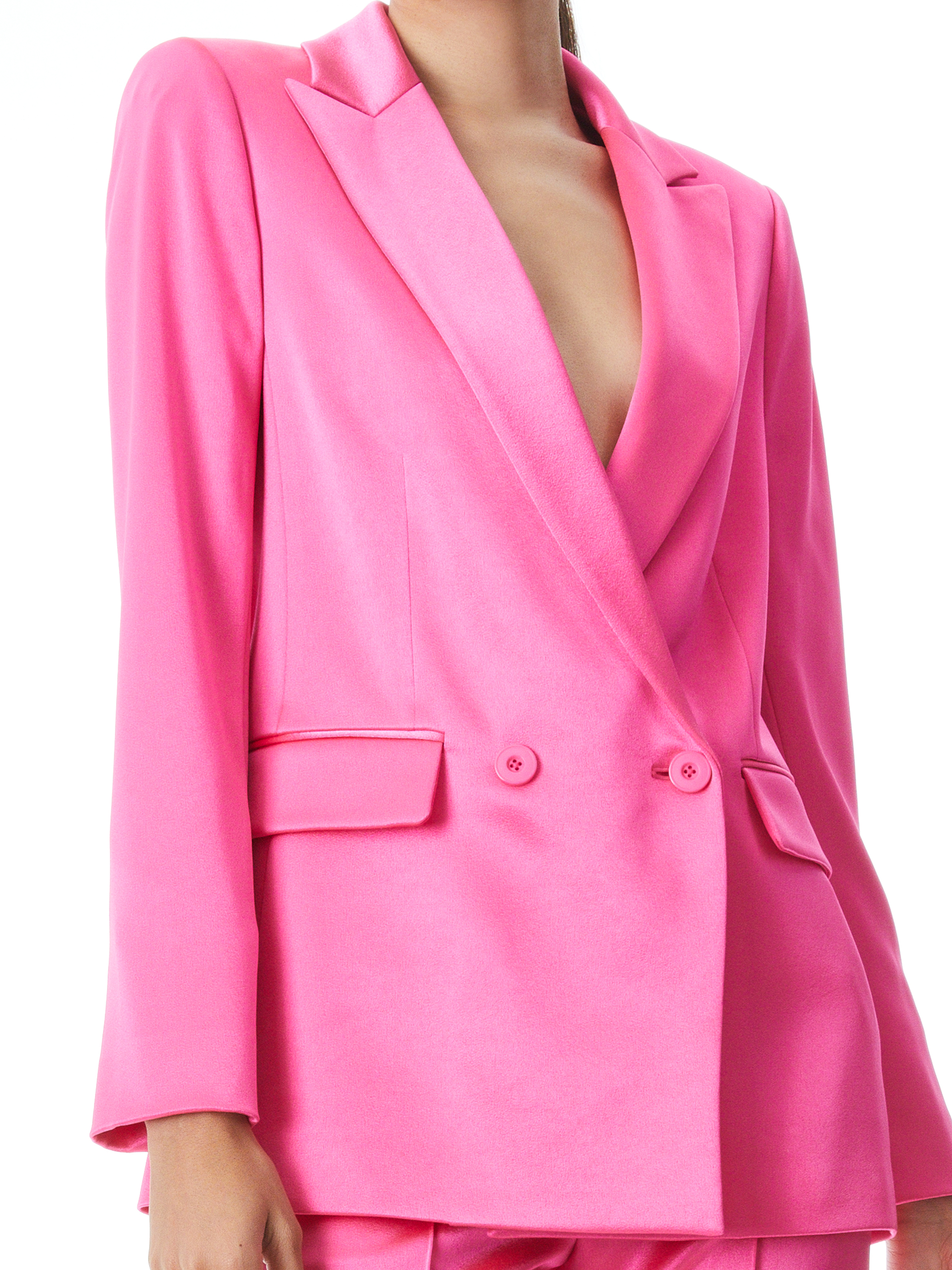 Justin Button Front Blazer In Wild Pink | Alice + Olivia