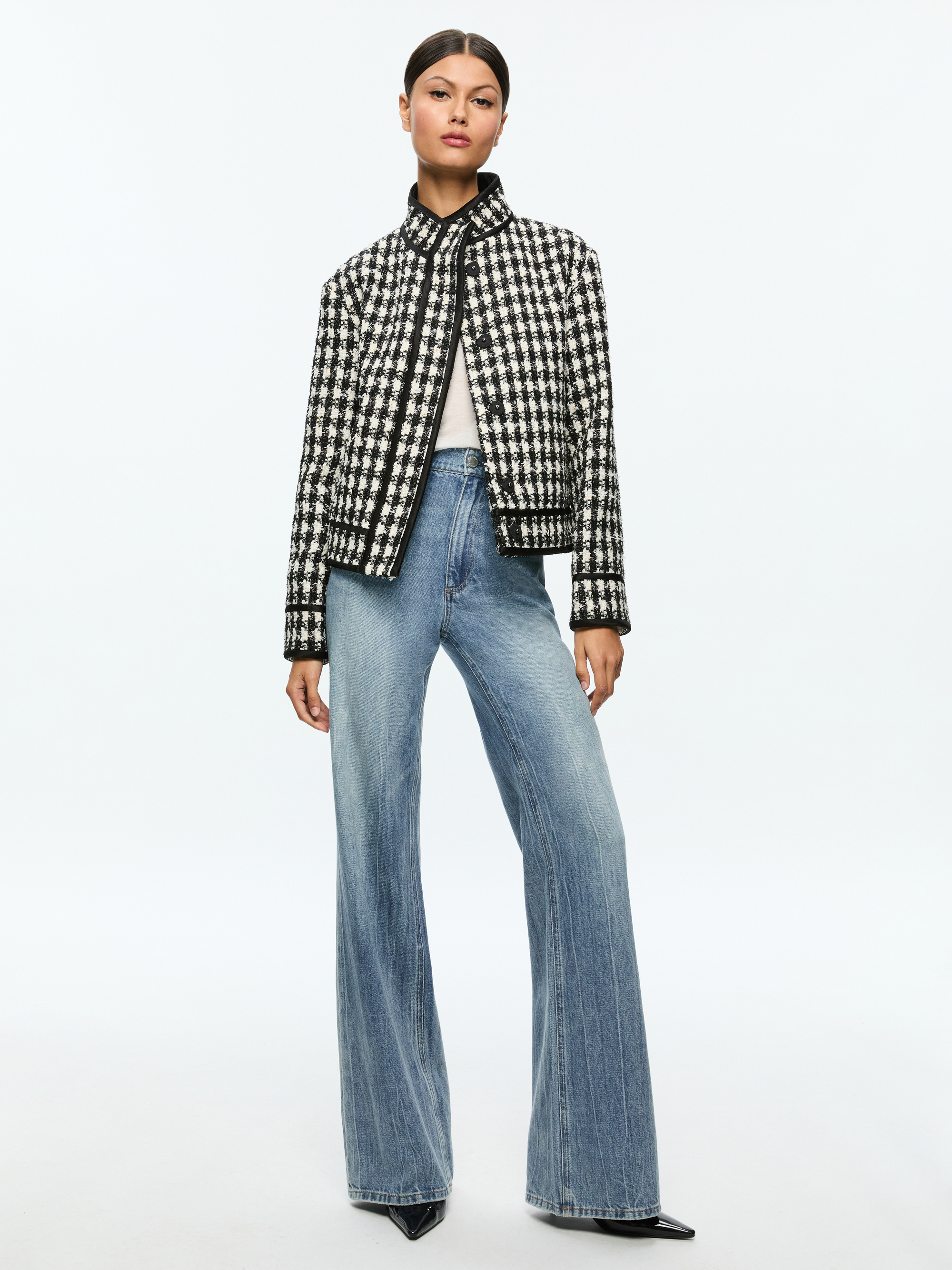 Corwin Jacket In Black/white | Alice + Olivia