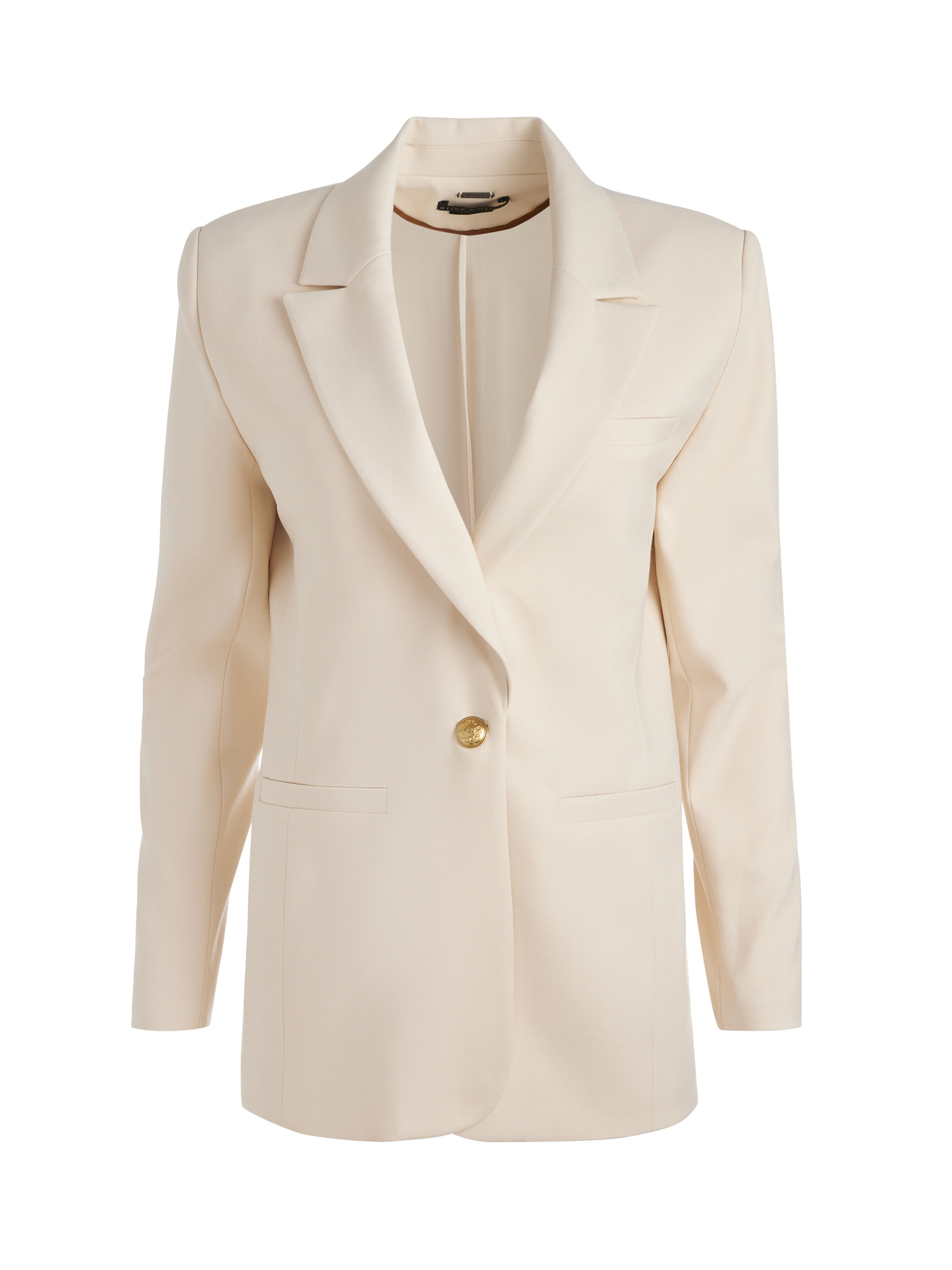 Billie Elbow Patch Boxy Blazer In Solid Oatmeal | Alice + Olivia