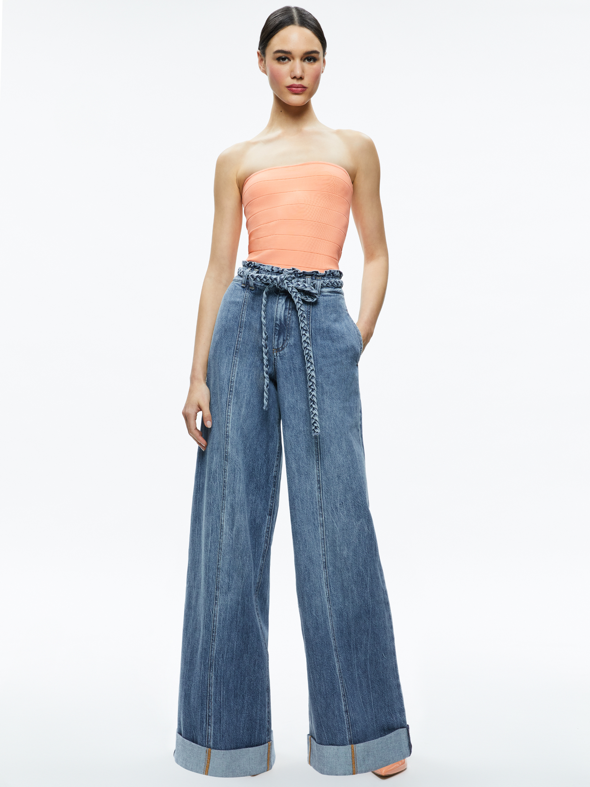 Alison Full Length Tube Top In Coral | Alice + Olivia