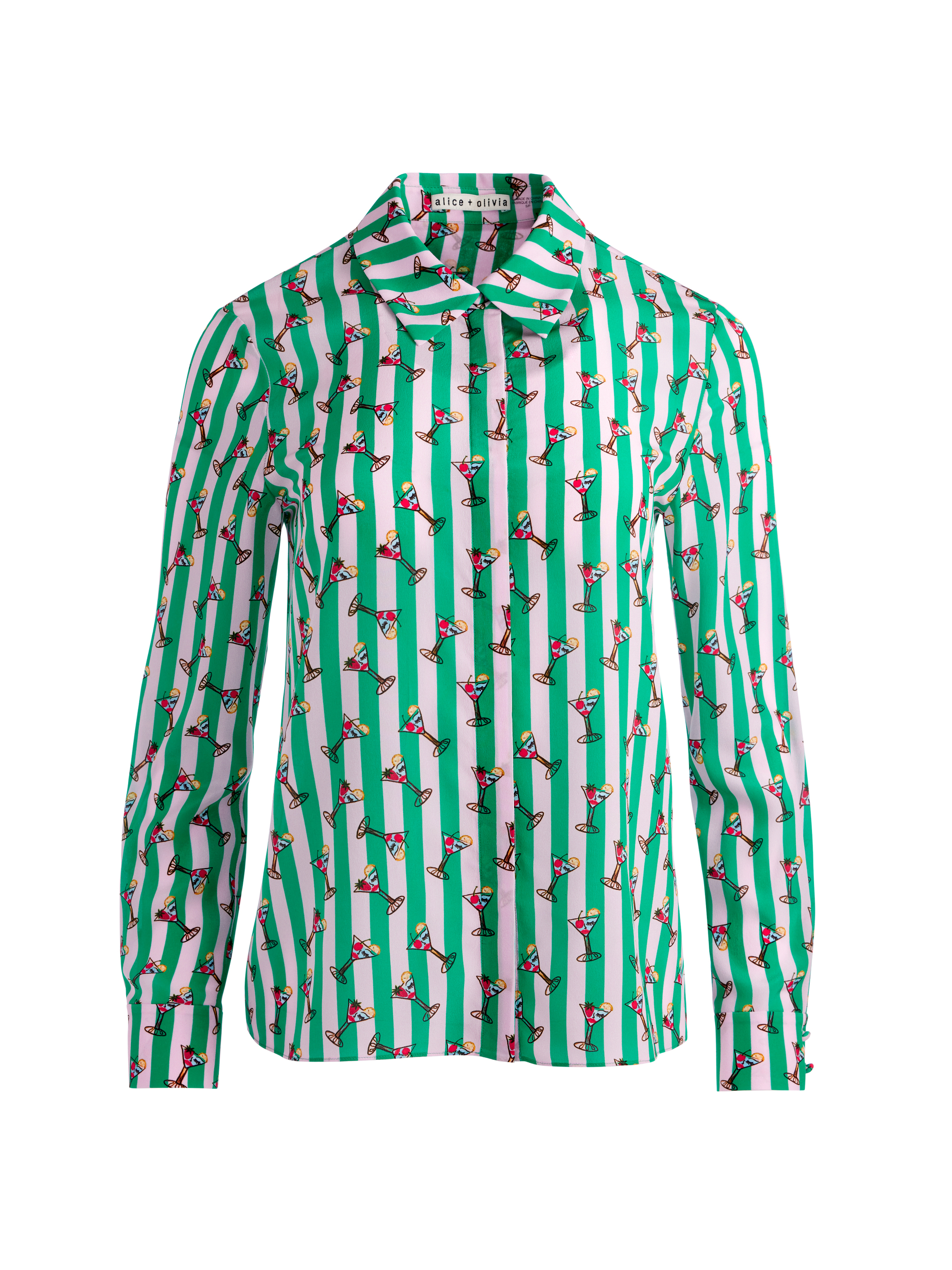 A+o X Kendra Dandy Willa Placket Top In Kendra Dandy | Alice + Olivia