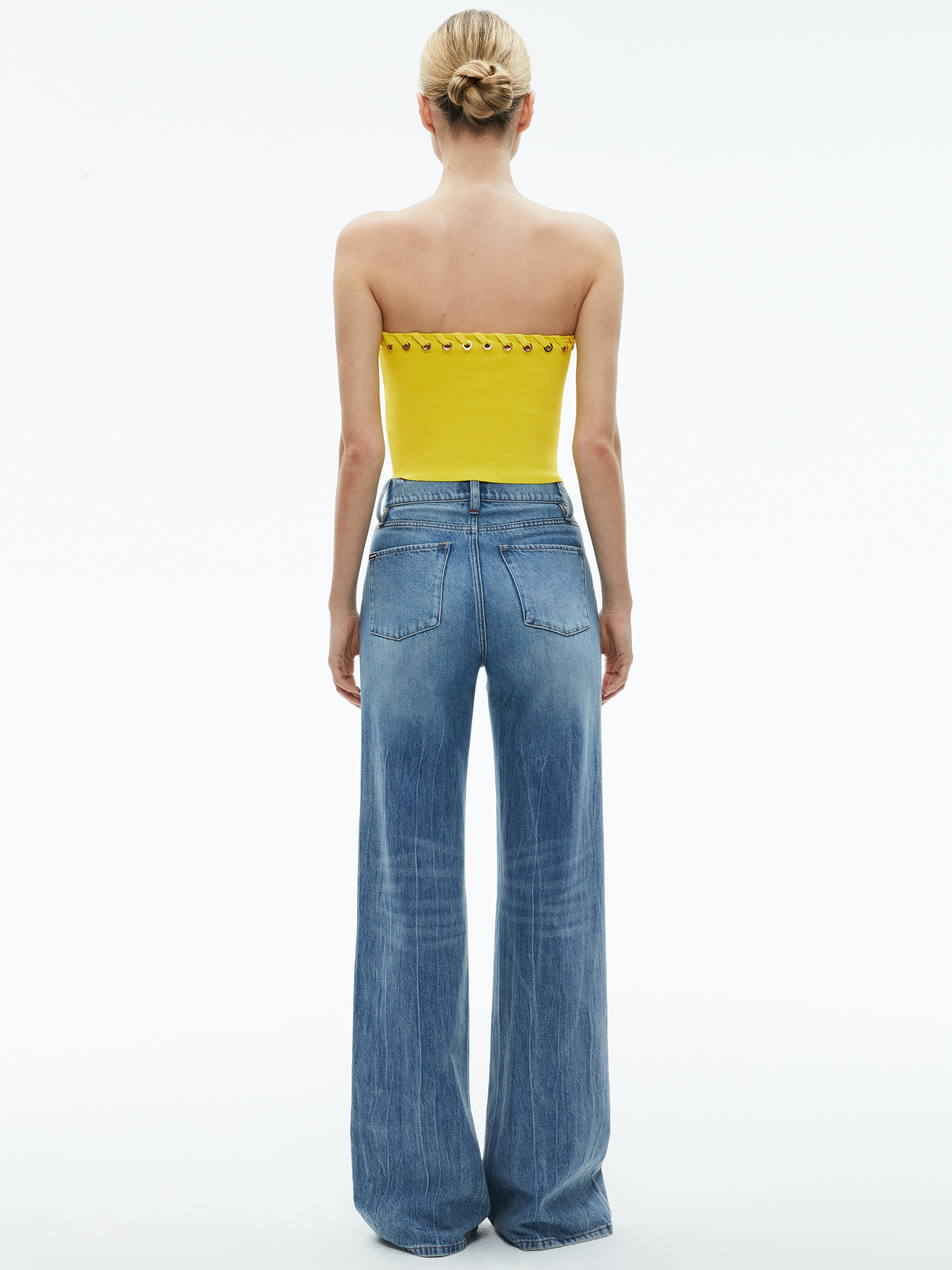 Alison Grommets Tube Top In Happy Yellow | Alice + Olivia