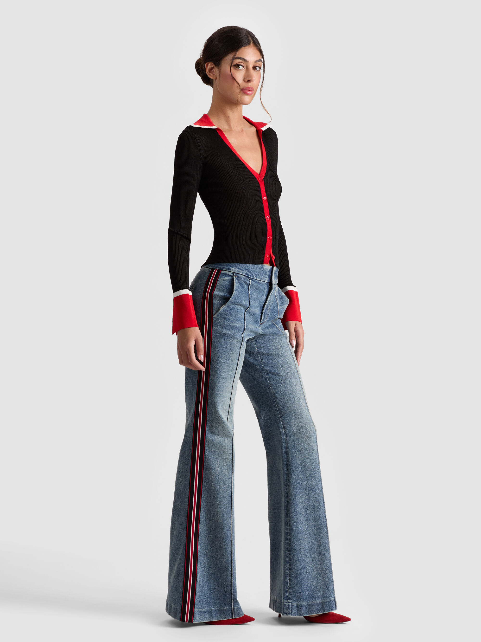 Nealie Cardigan In Black/multi | Alice + Olivia