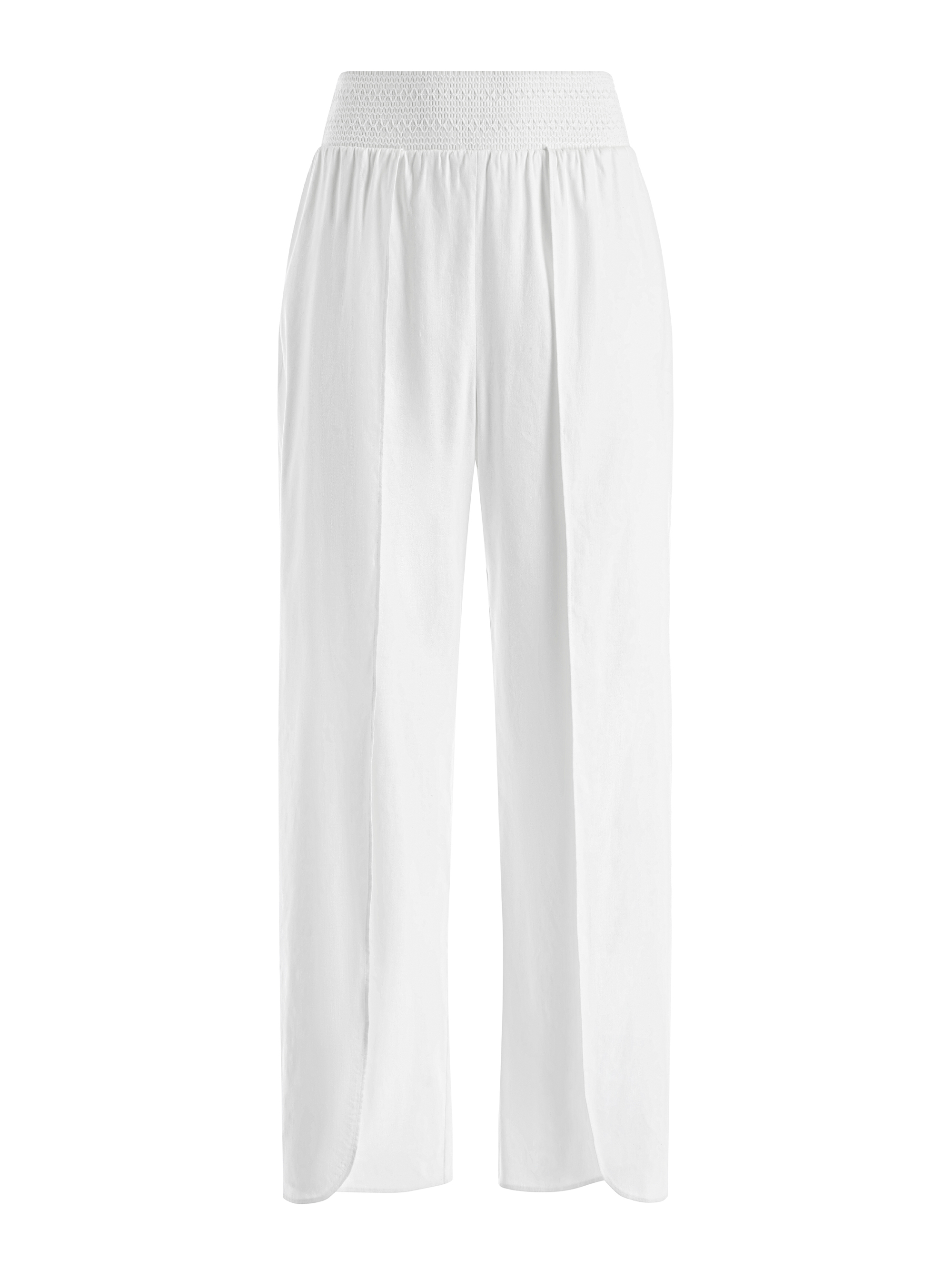 Larissa Linen Pull Up Pant In Off White | Alice + Olivia