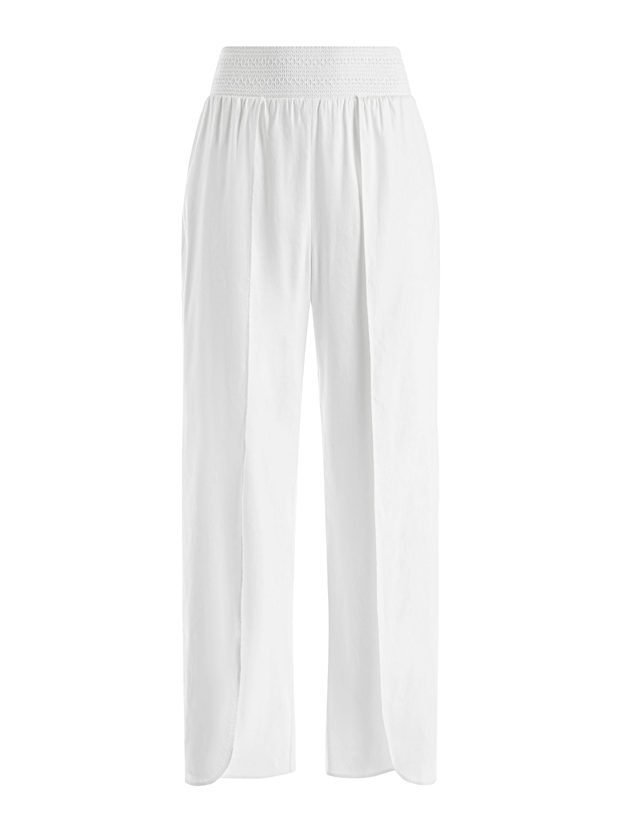 LARISSA LINEN PULL UP PANT in OFF WHITE | ALICE + OLIVIA