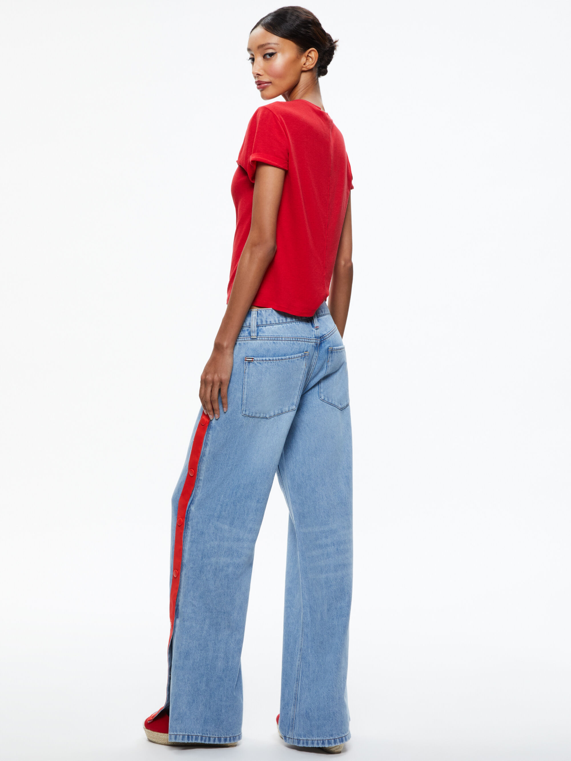 ROLA WIDE LEG SNAP SIDE JEAN in MADDY BLUE | ALICE + OLIVIA