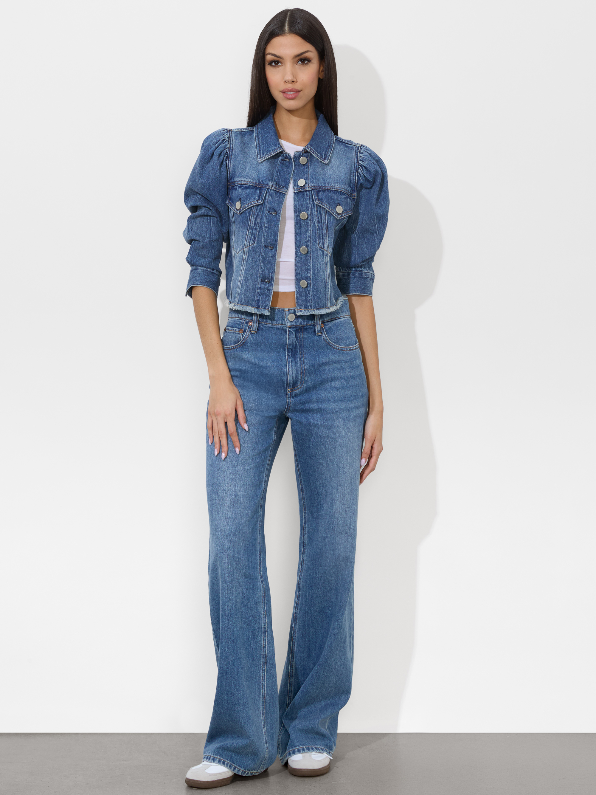 Lana Denim Jacket In Brooklyn Blue | Alice + Olivia