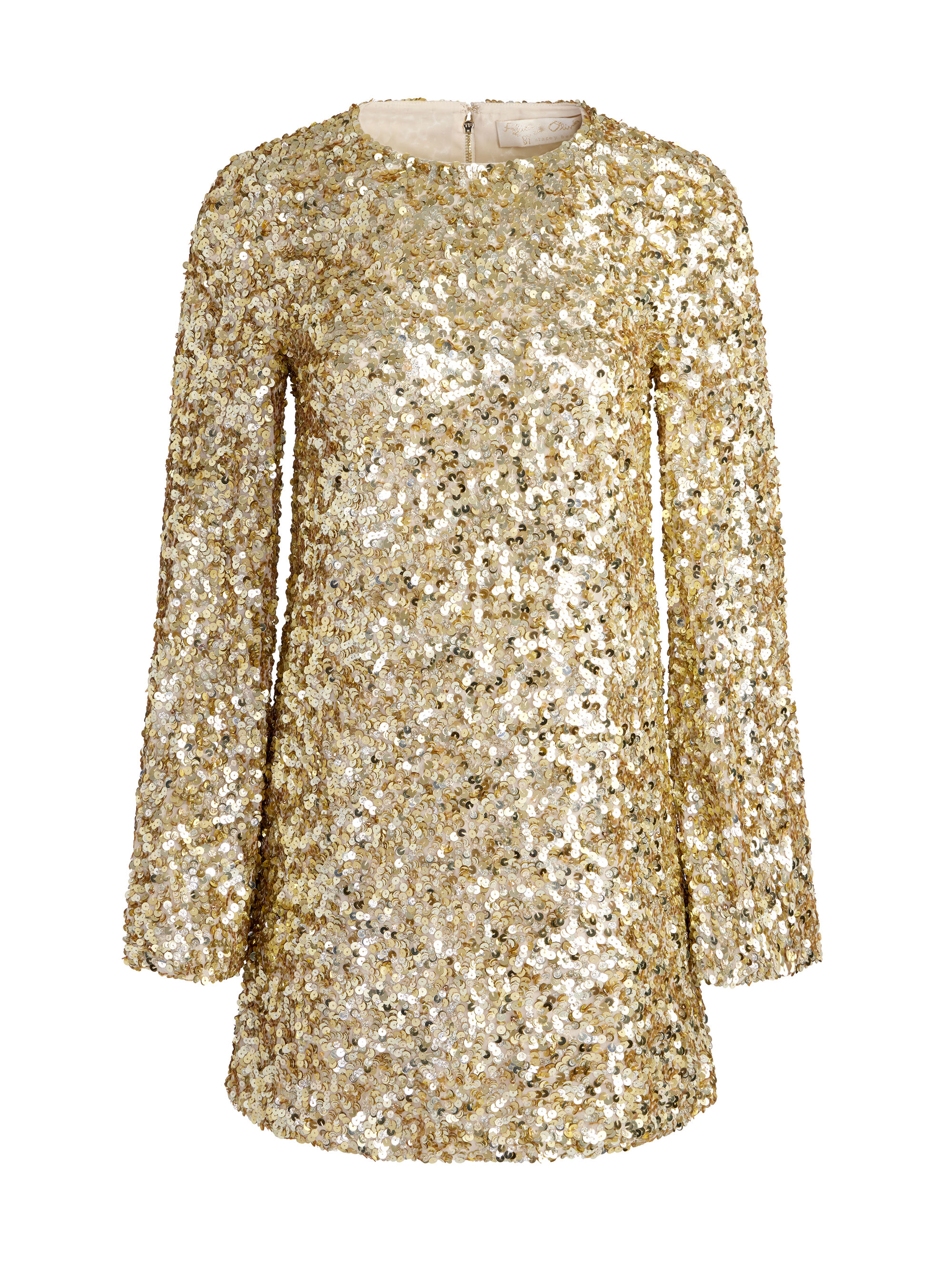 ELEONORA MINI DRESS in CHAMPAGNE/PALE GOLD | ALICE + OLIVIA