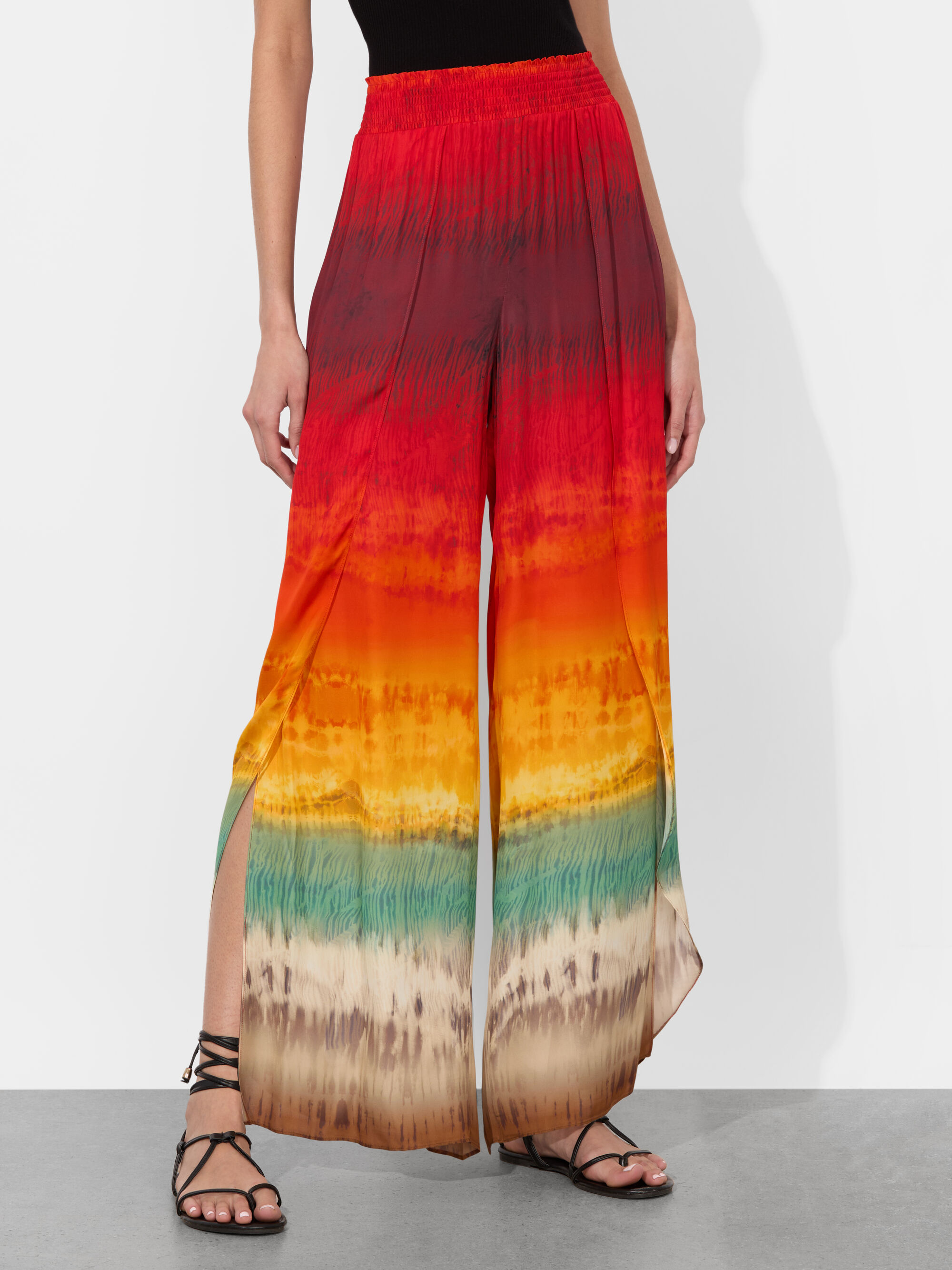 LARISSA OPEN PLEAT PANT in CRYSTAL TIE DYE | ALICE + OLIVIA