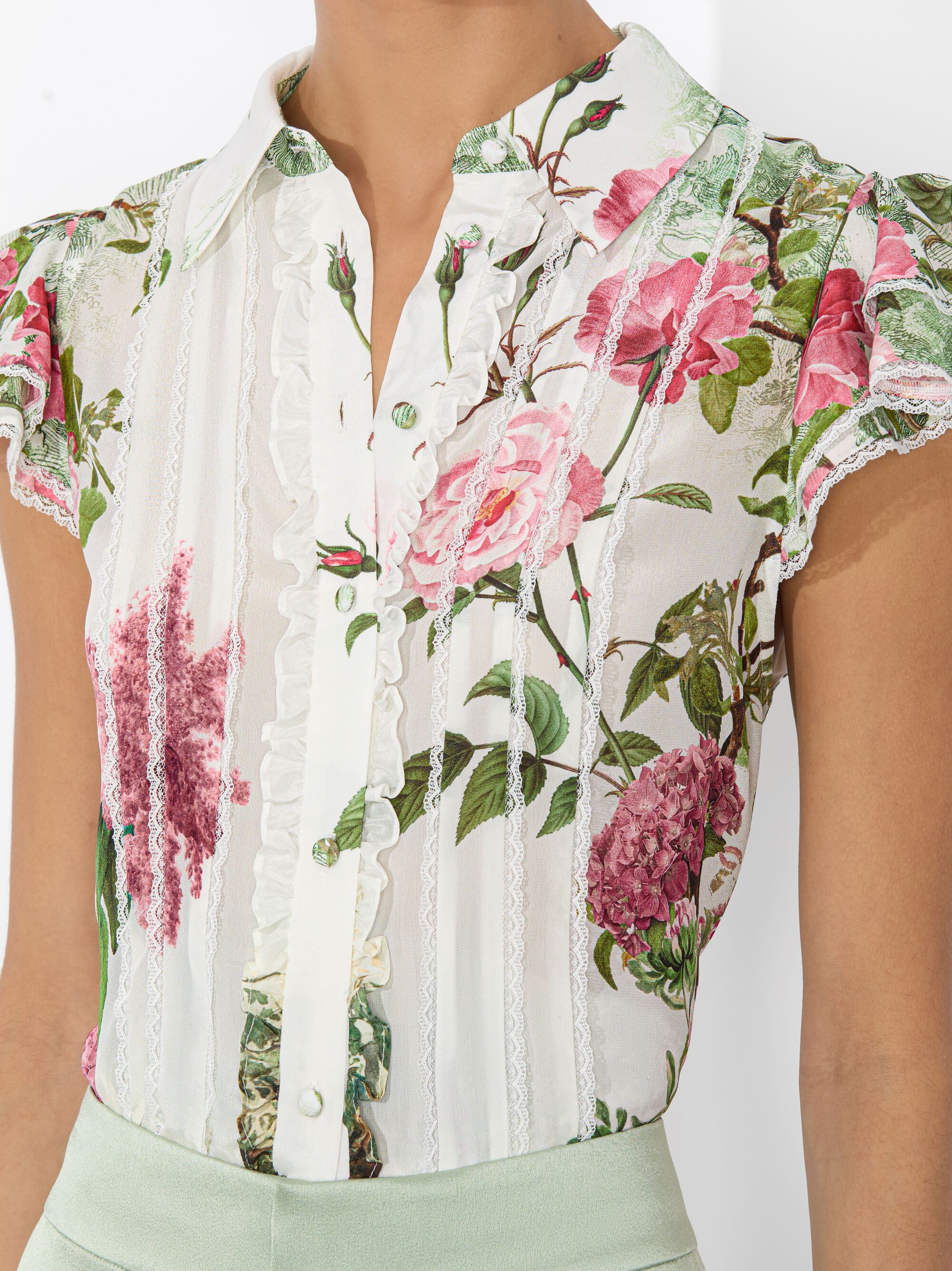 MINDA BLOUSE in ROSE WHISPER | ALICE + OLIVIA