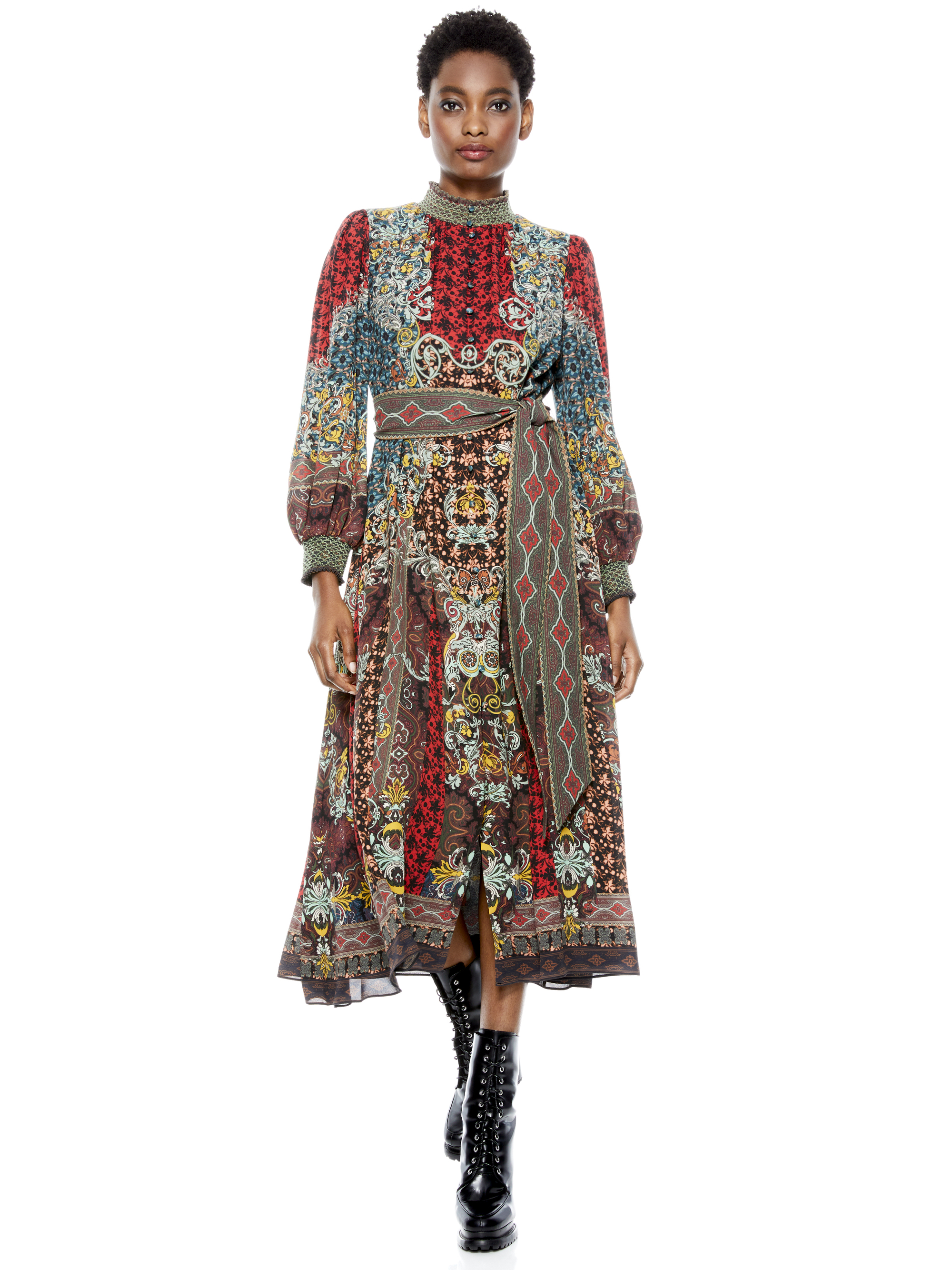 Brielle Button Down Kimono Dress In Always Forever Multi | Alice + Olivia