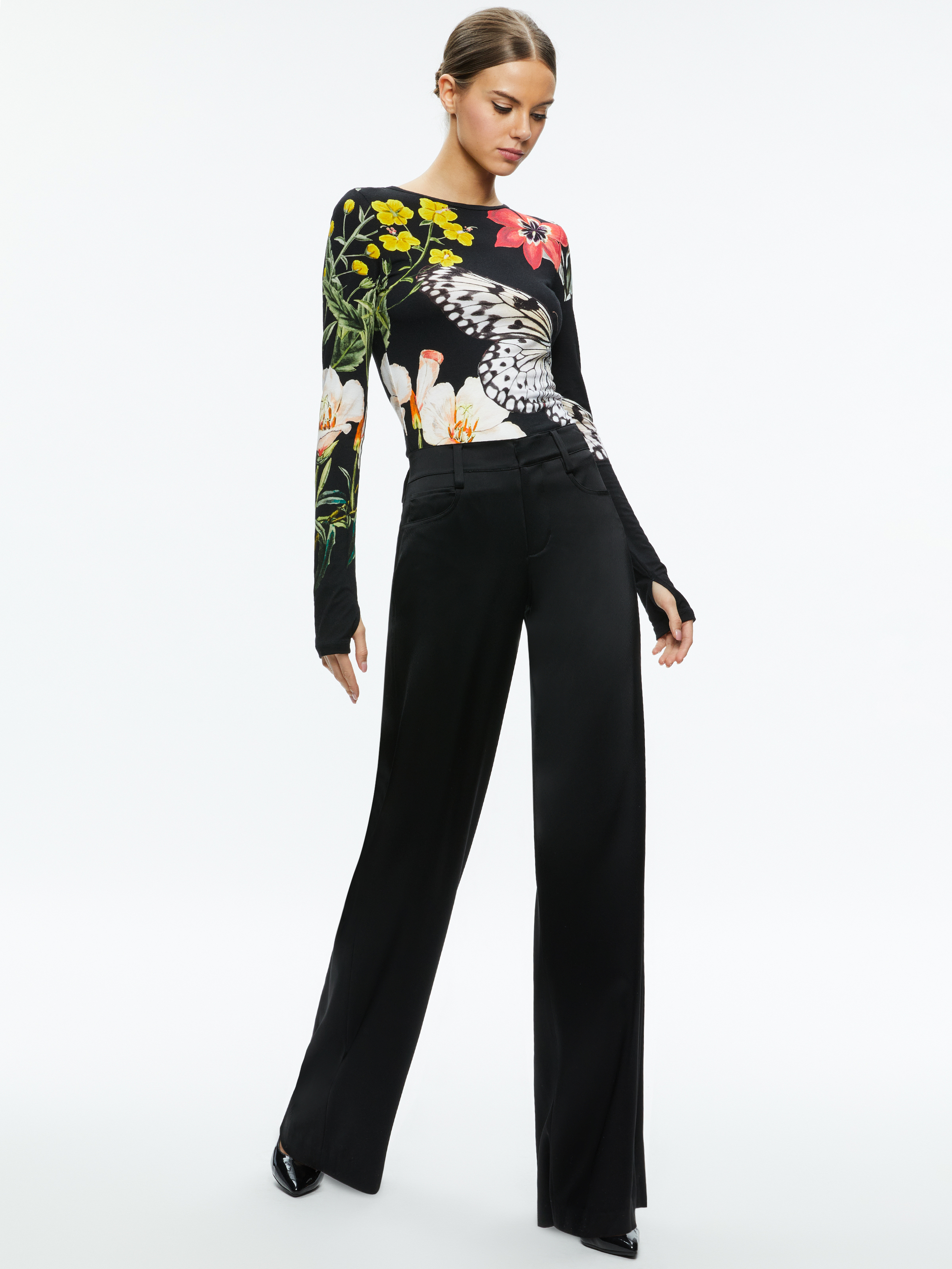 Delaina Long Sleeve Top In Essential Floral | Alice + Olivia