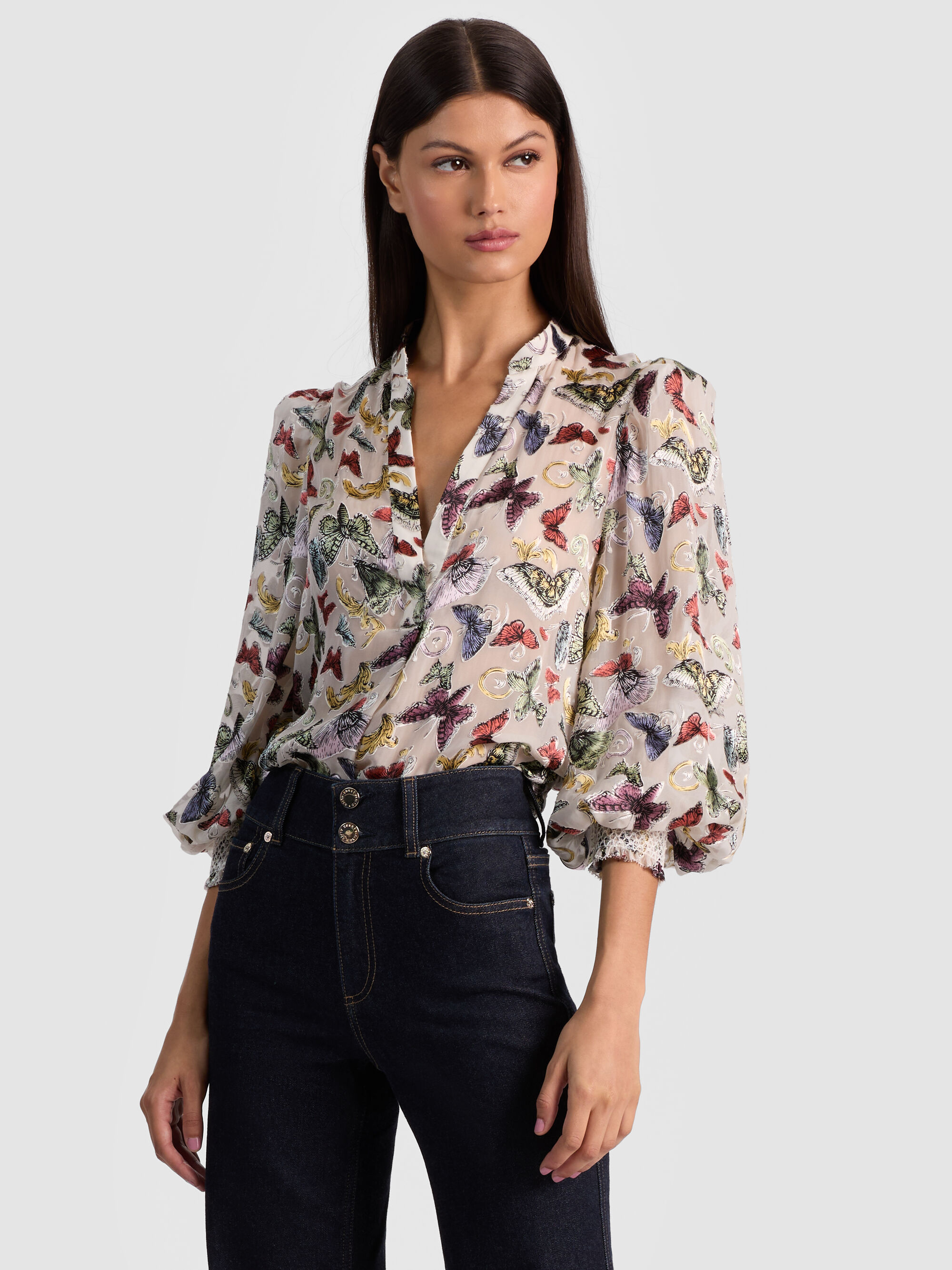 SHEILA BLOUSE in SPREAD YOUR WINGS | ALICE + OLIVIA