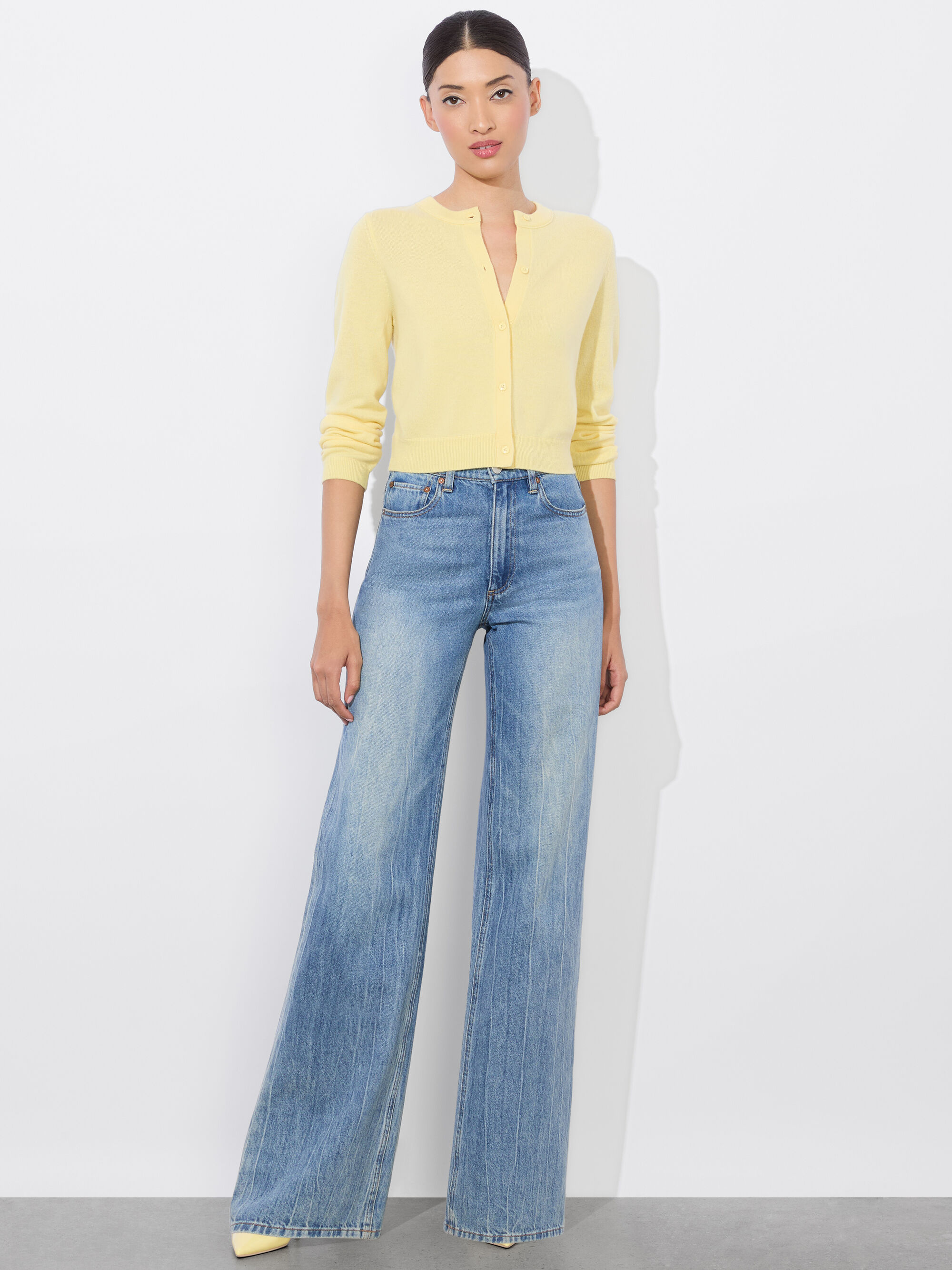 DOLLIE CASHMERE CARDIGAN in BUTTER | ALICE + OLIVIA