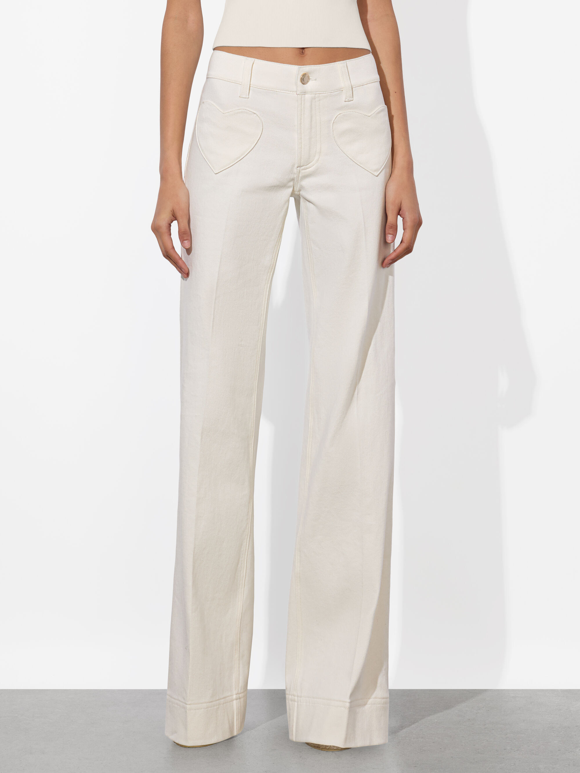 SLAY HEART FRONT JEAN in VANILLA | ALICE + OLIVIA