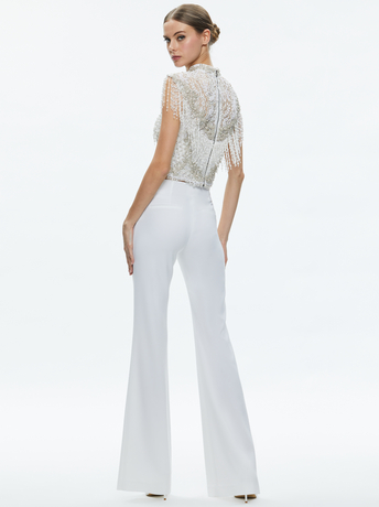 Stacey Low Rise Kick Flare Pant In Off White | Alice + Olivia