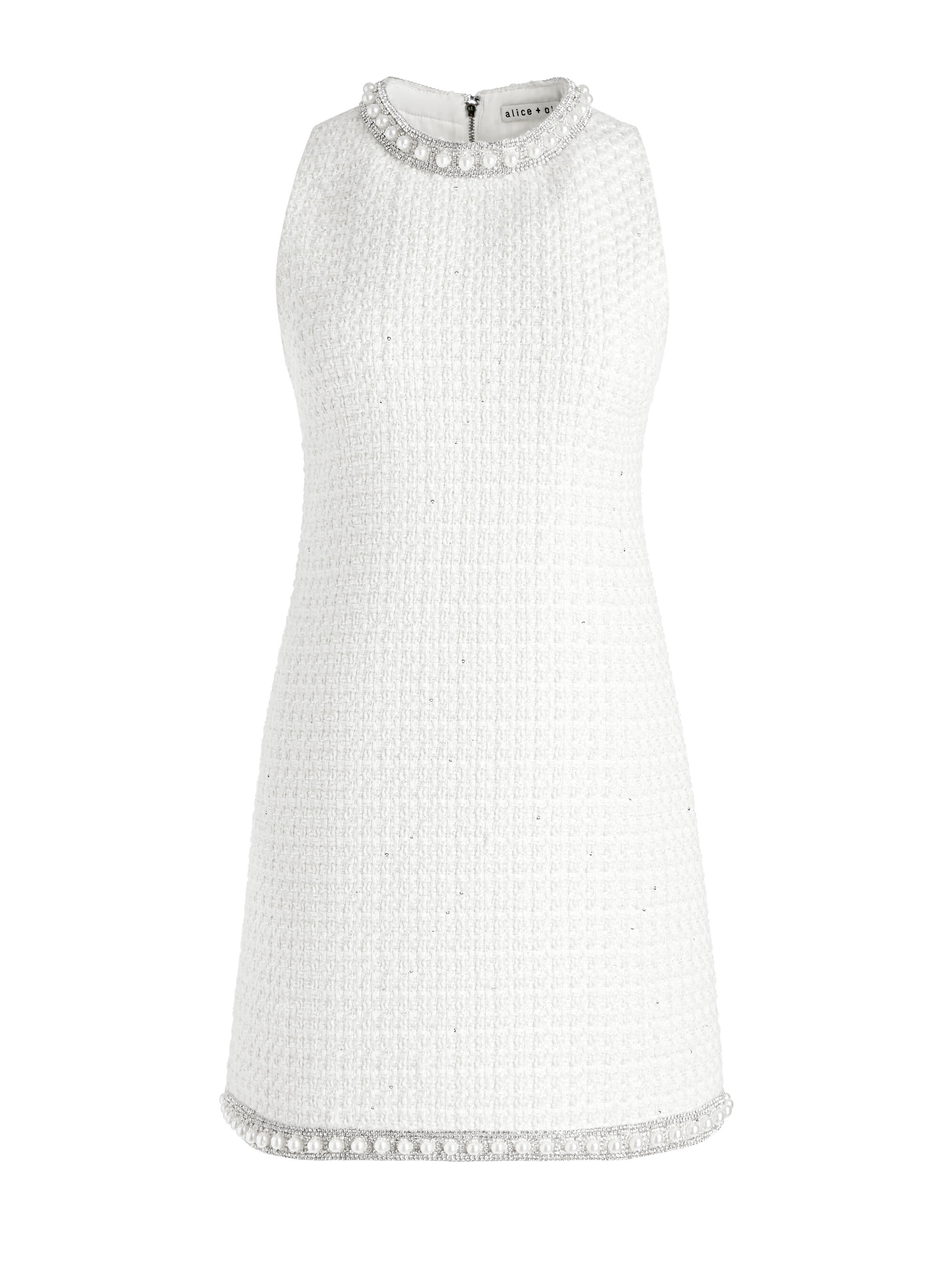 COLEY EMBELLISHED MINI DRESS in OFF WHITE | ALICE + OLIVIA