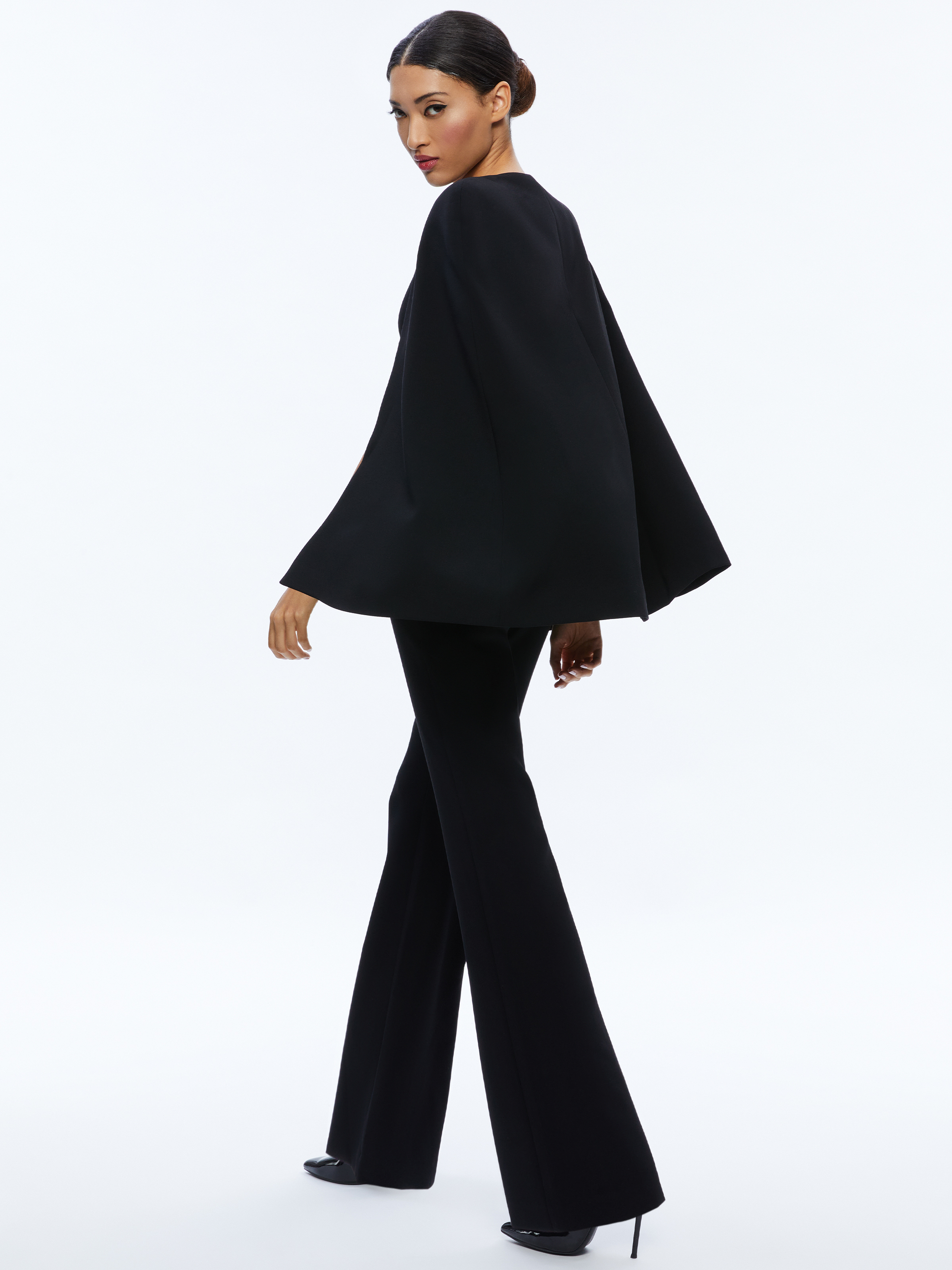 Nova Cape Jumpsuit In Black | Alice + Olivia