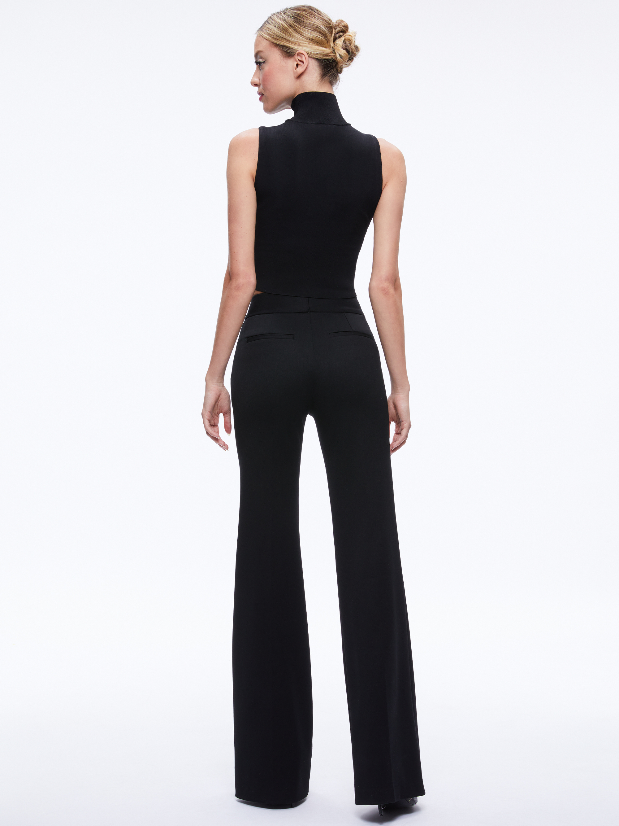 Deanna High Waisted Bootcut Pant In Black | Alice + Olivia