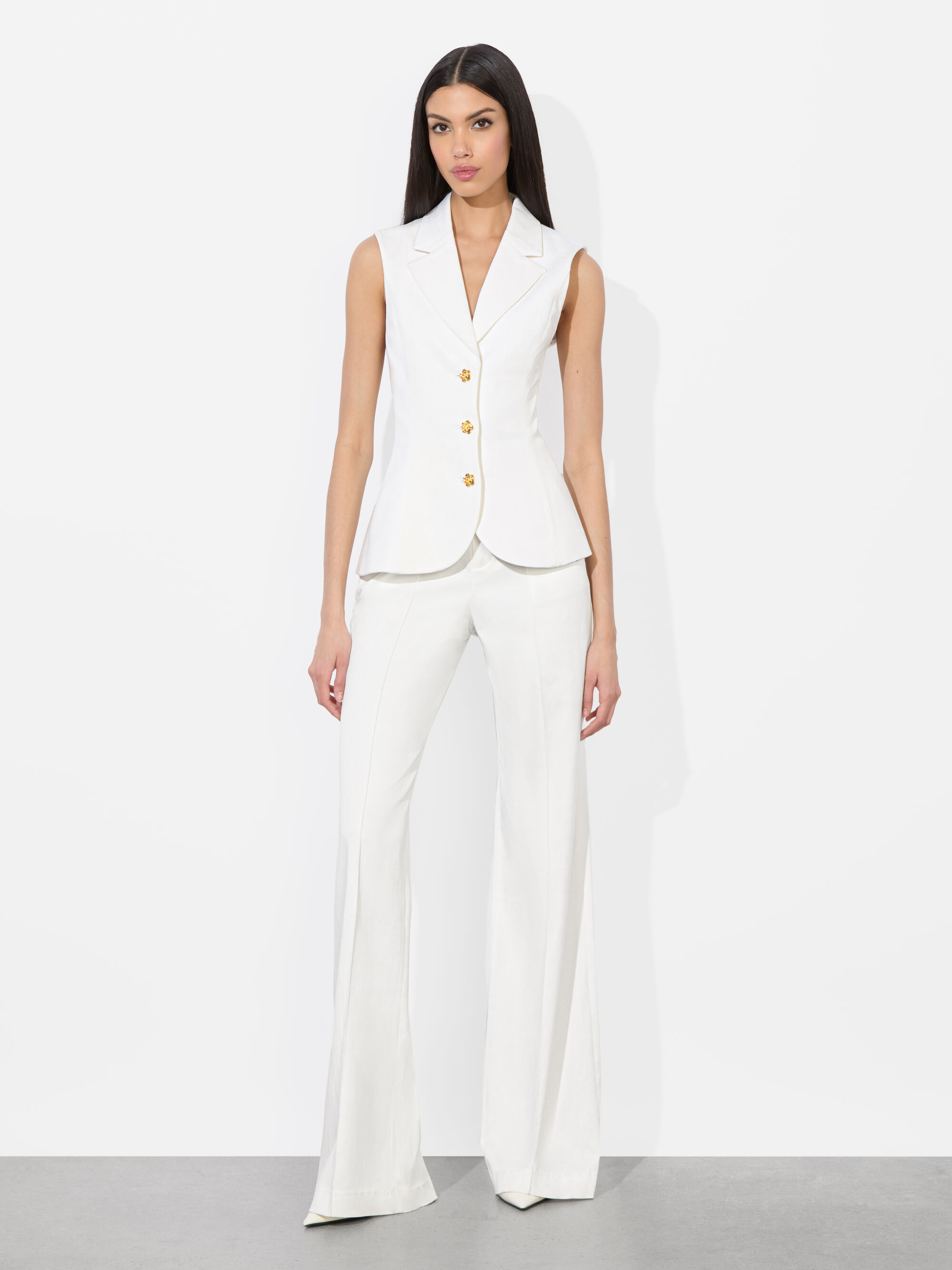 SAMMIE SCULPTED BLAZER VEST in OFF WHITE | ALICE + OLIVIA