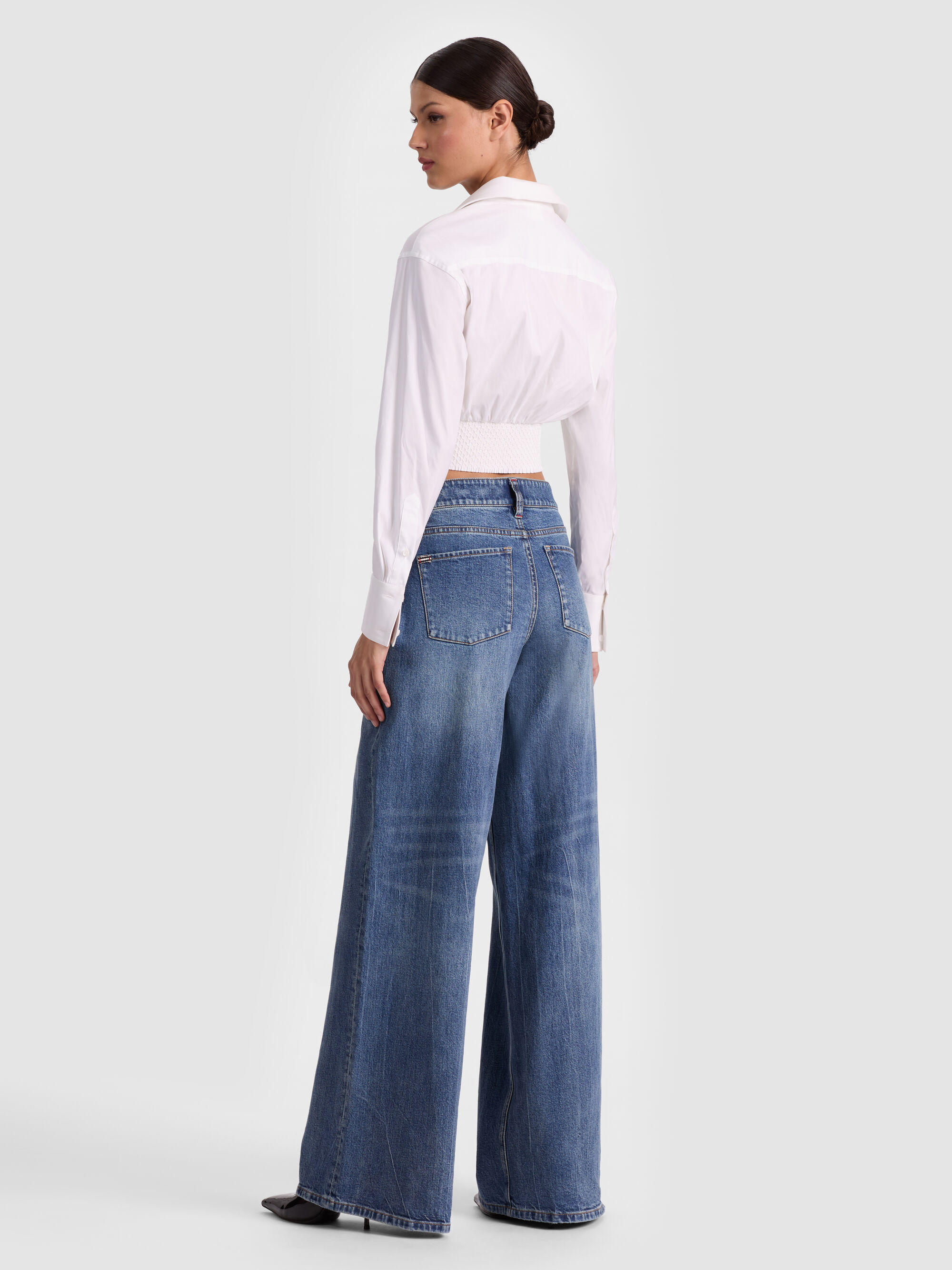 Edie Corset Button Down In Off White | Alice + Olivia