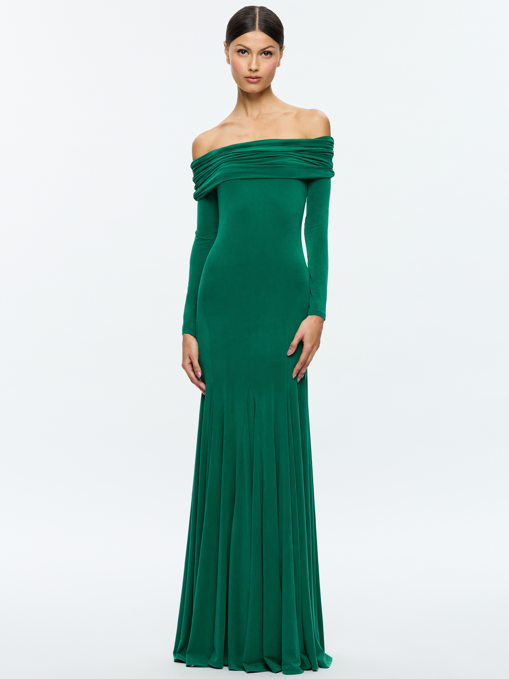 Augusta Maxi Dress In Forest Green | Alice + Olivia