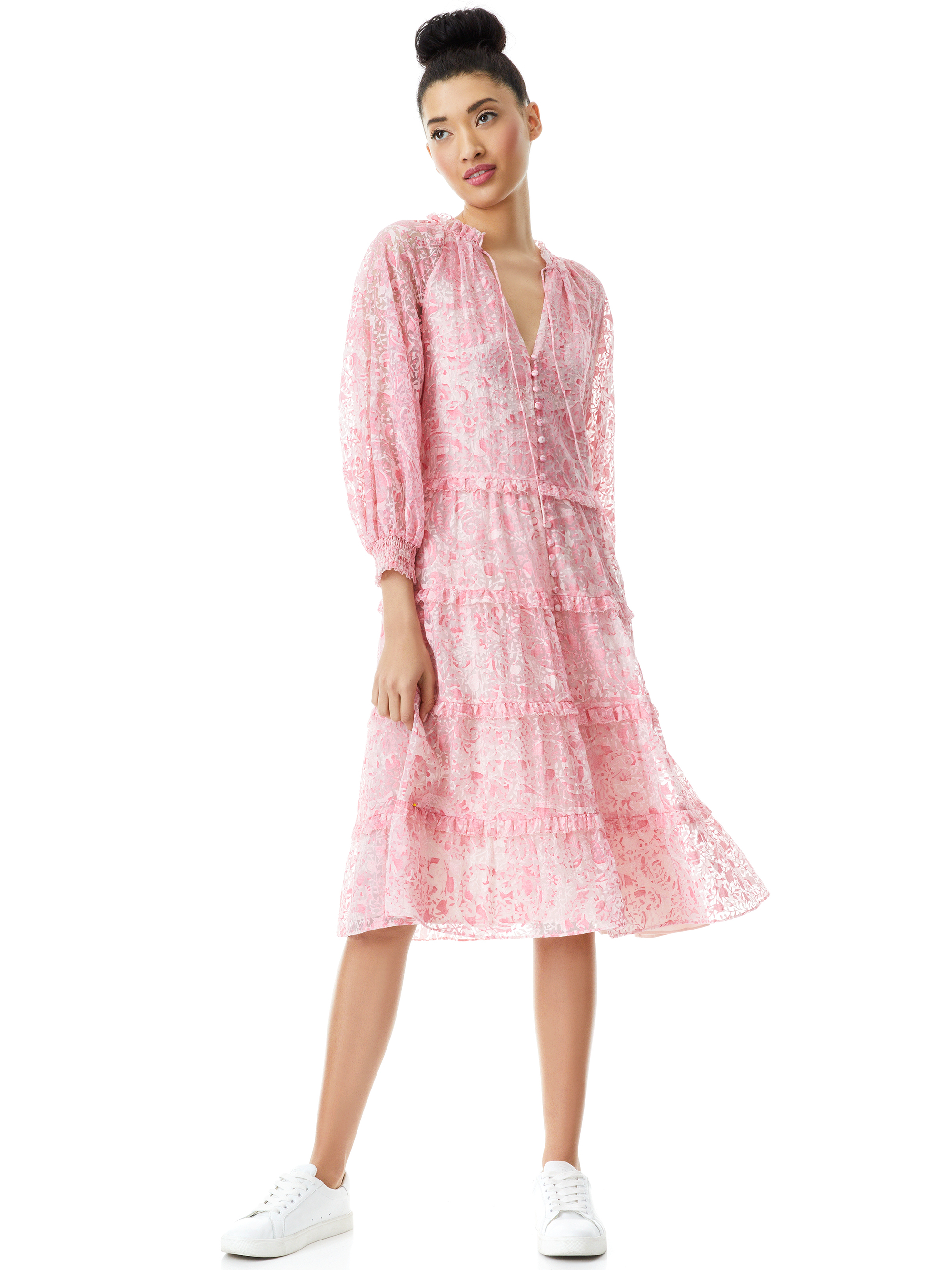 Layla Button Front Midi Dress In Forever Yours English Rose | Alice ...