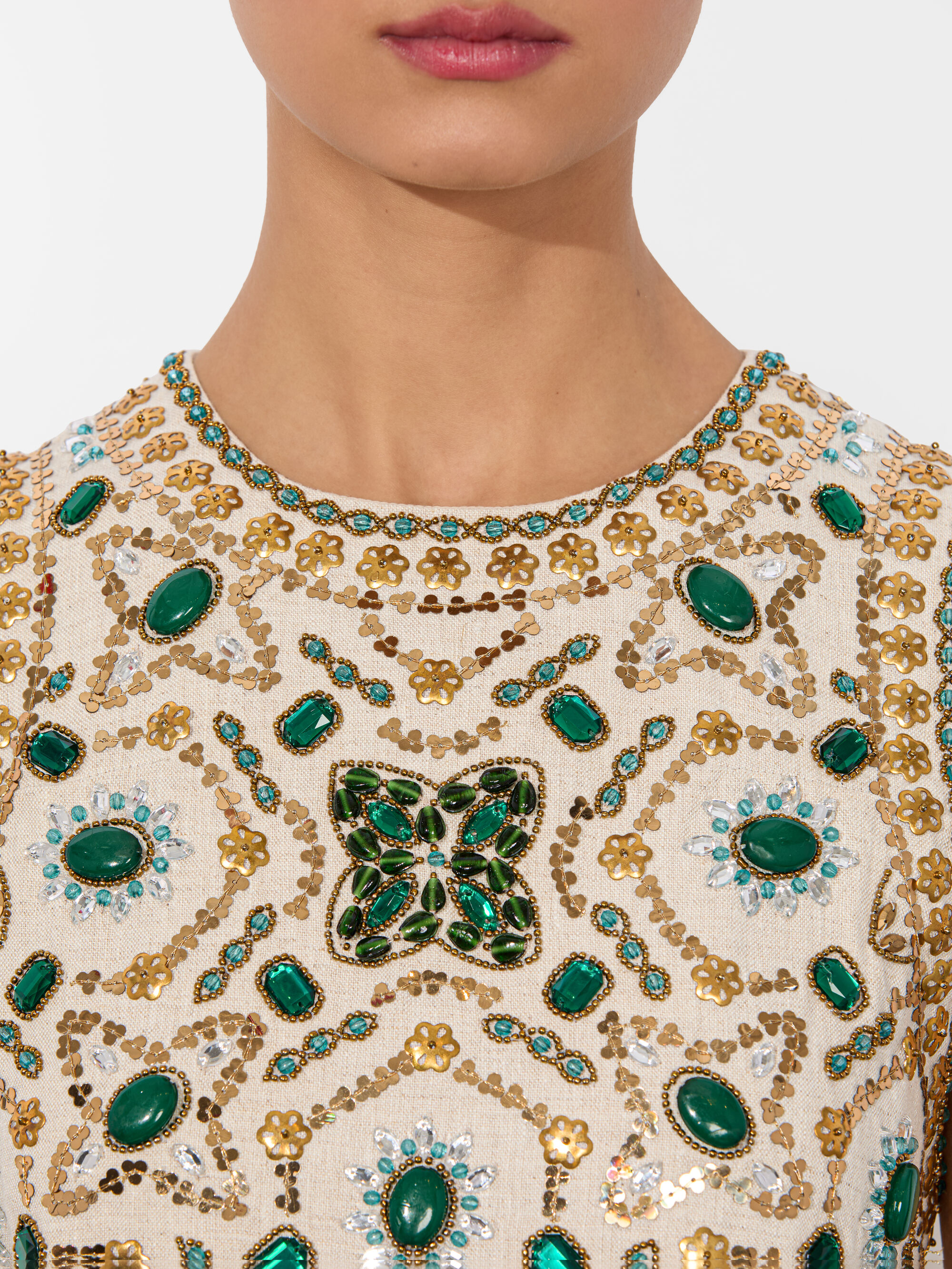 Amal Embellished Tank In Off White Multi | Alice + Olivia