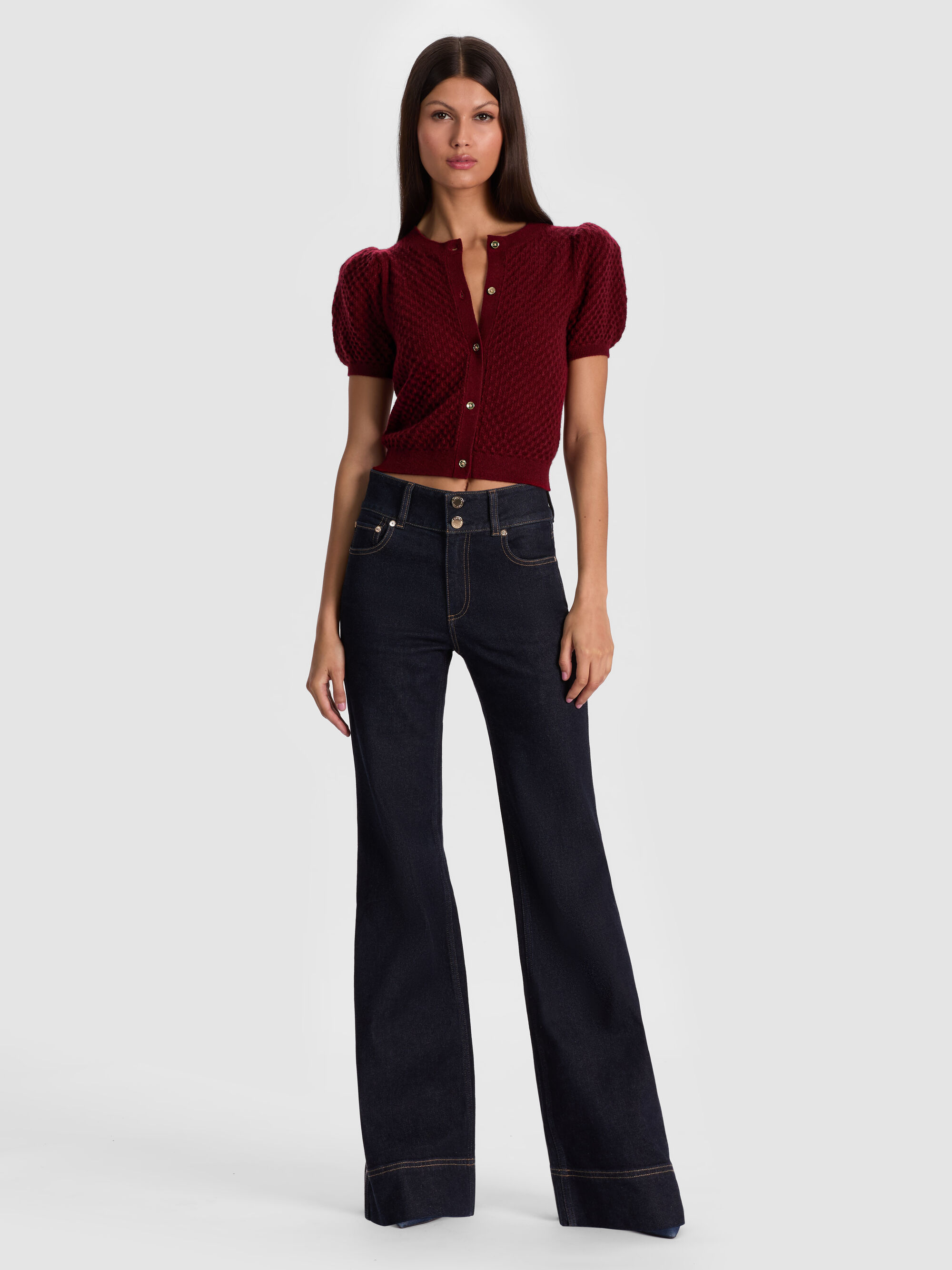 SABINE CASHMERE CARDIGAN in OXBLOOD | ALICE + OLIVIA