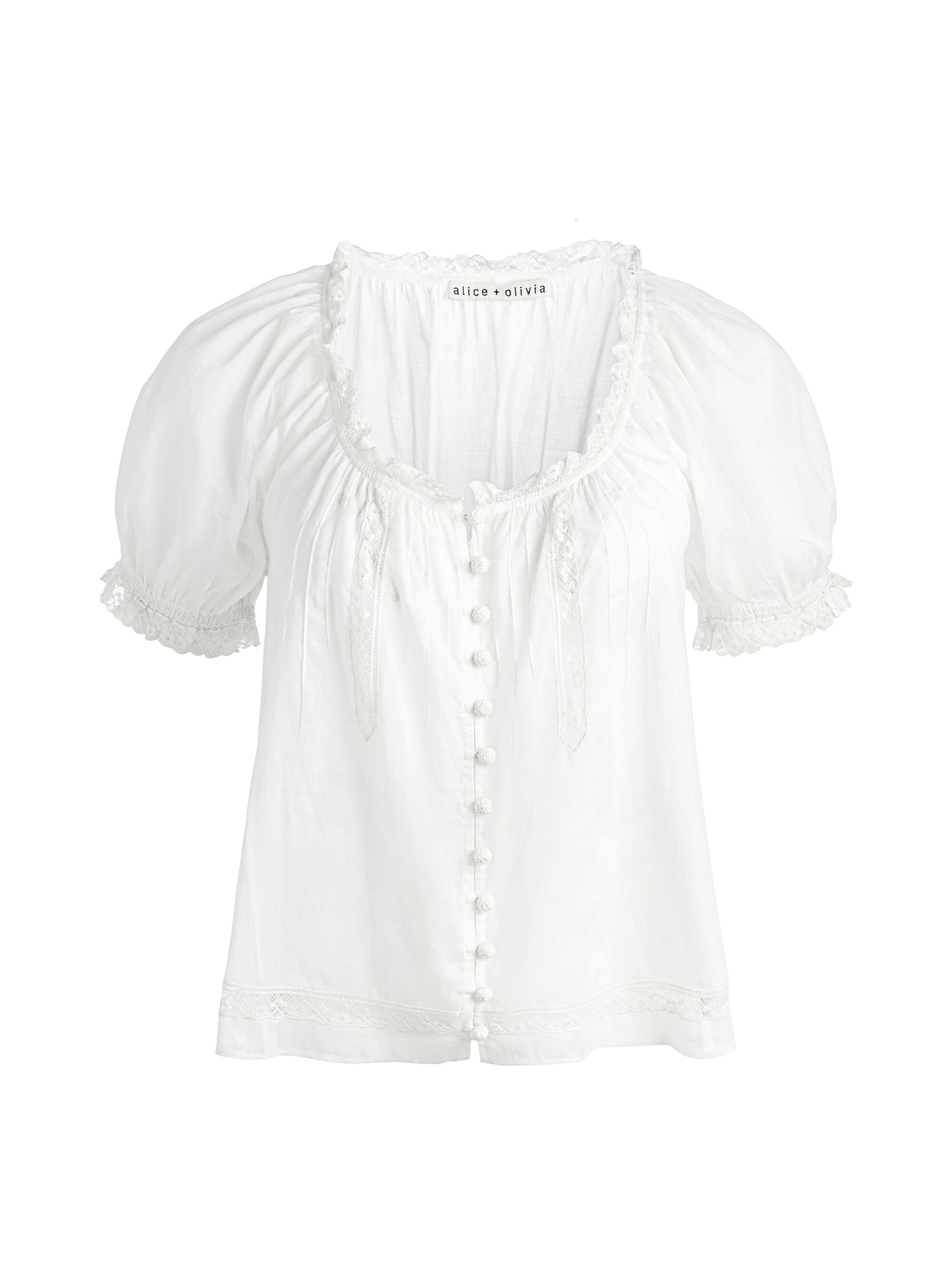 Odette Pintuck Blouse In Off White | Alice + Olivia