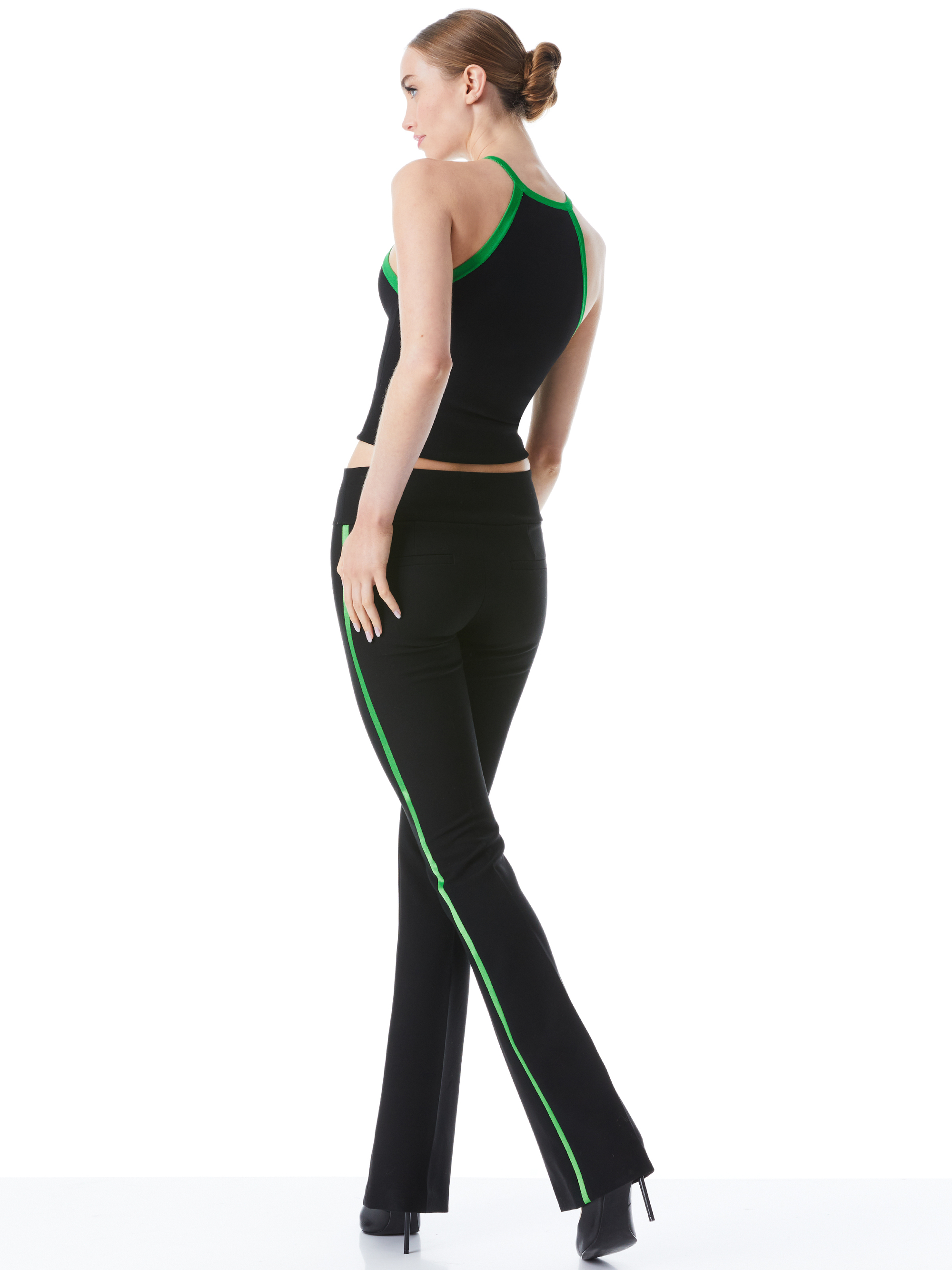 BREANN LONG FITTED BLAZER WITH PIPING + WILLA PIPED PLACKET TOP ...