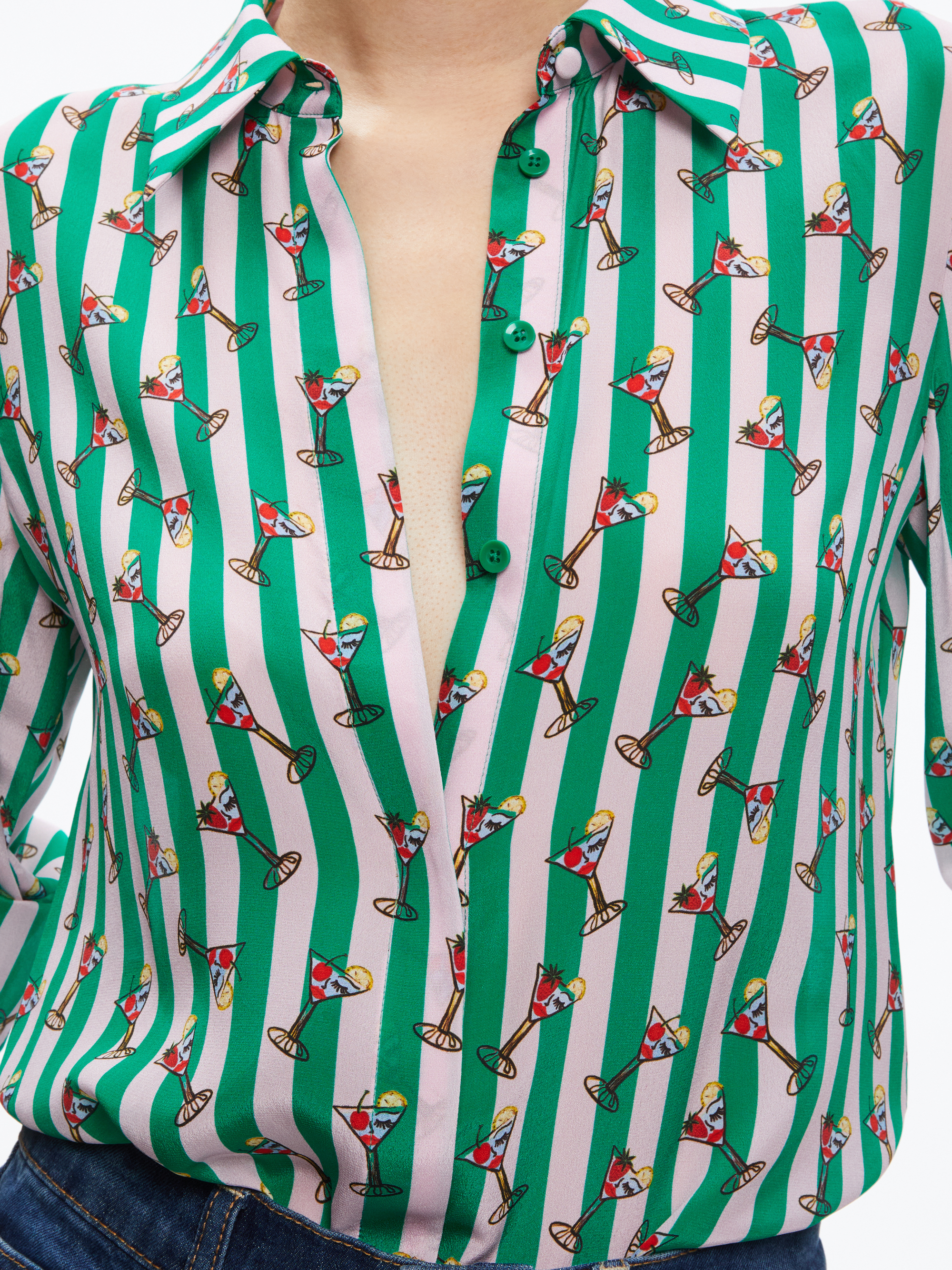 A+o X Kendra Dandy Willa Placket Top In Kendra Dandy | Alice And Olivia