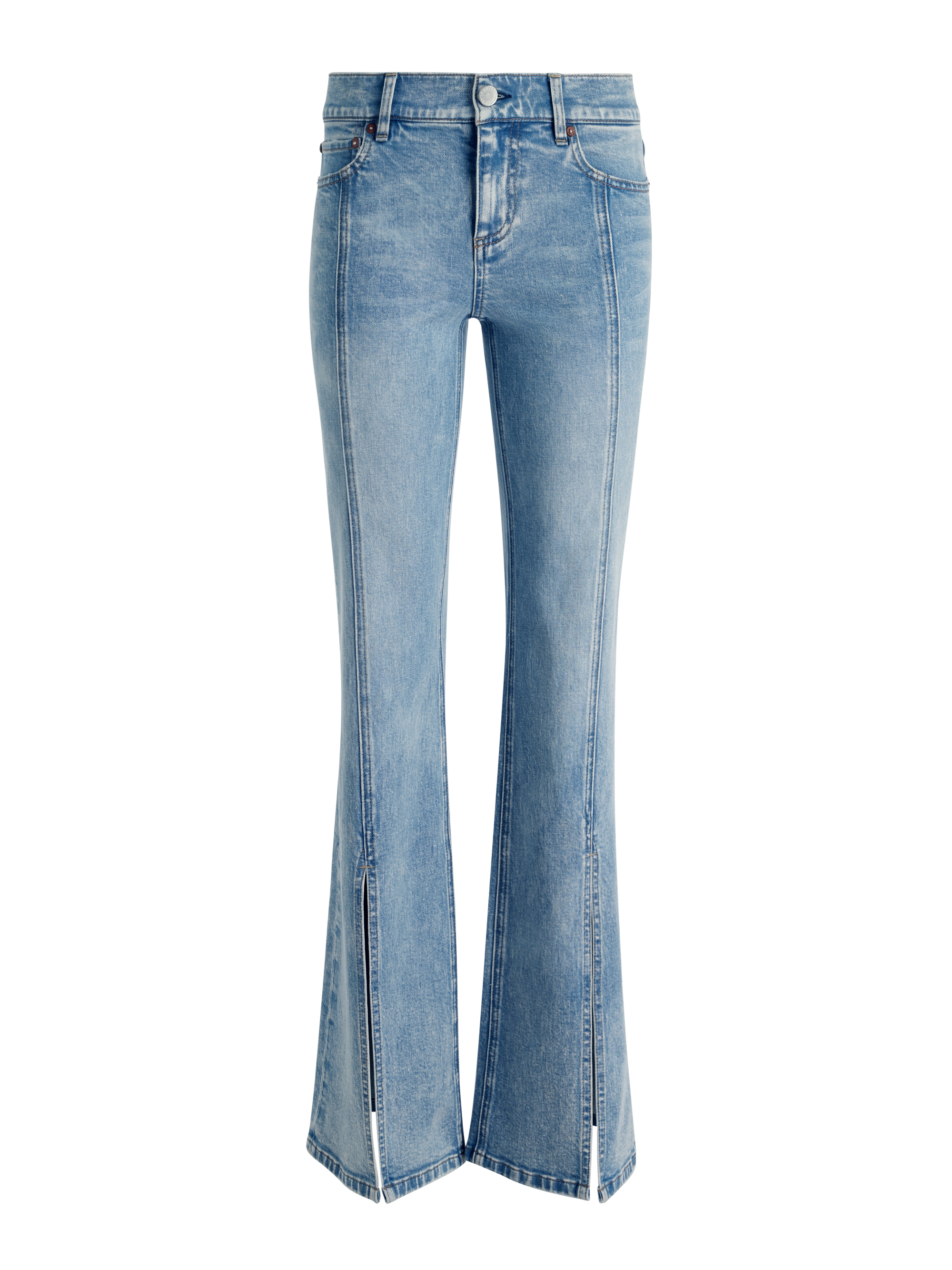Sedona Low Rise Center Front Slits Flare Jean In Lightning Blue | Alice ...
