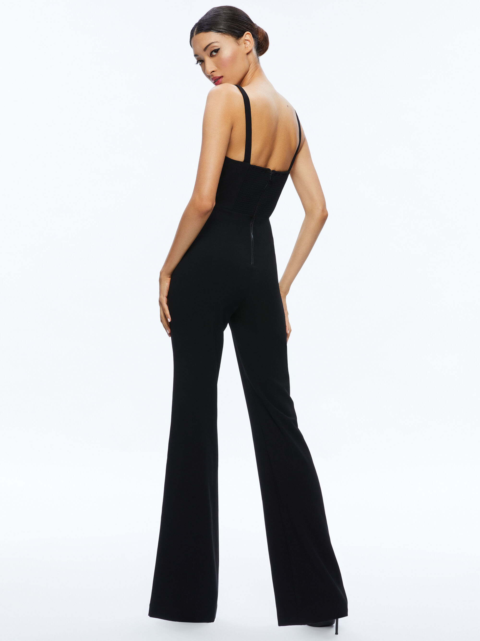 Nova Cape Jumpsuit In Black | Alice + Olivia