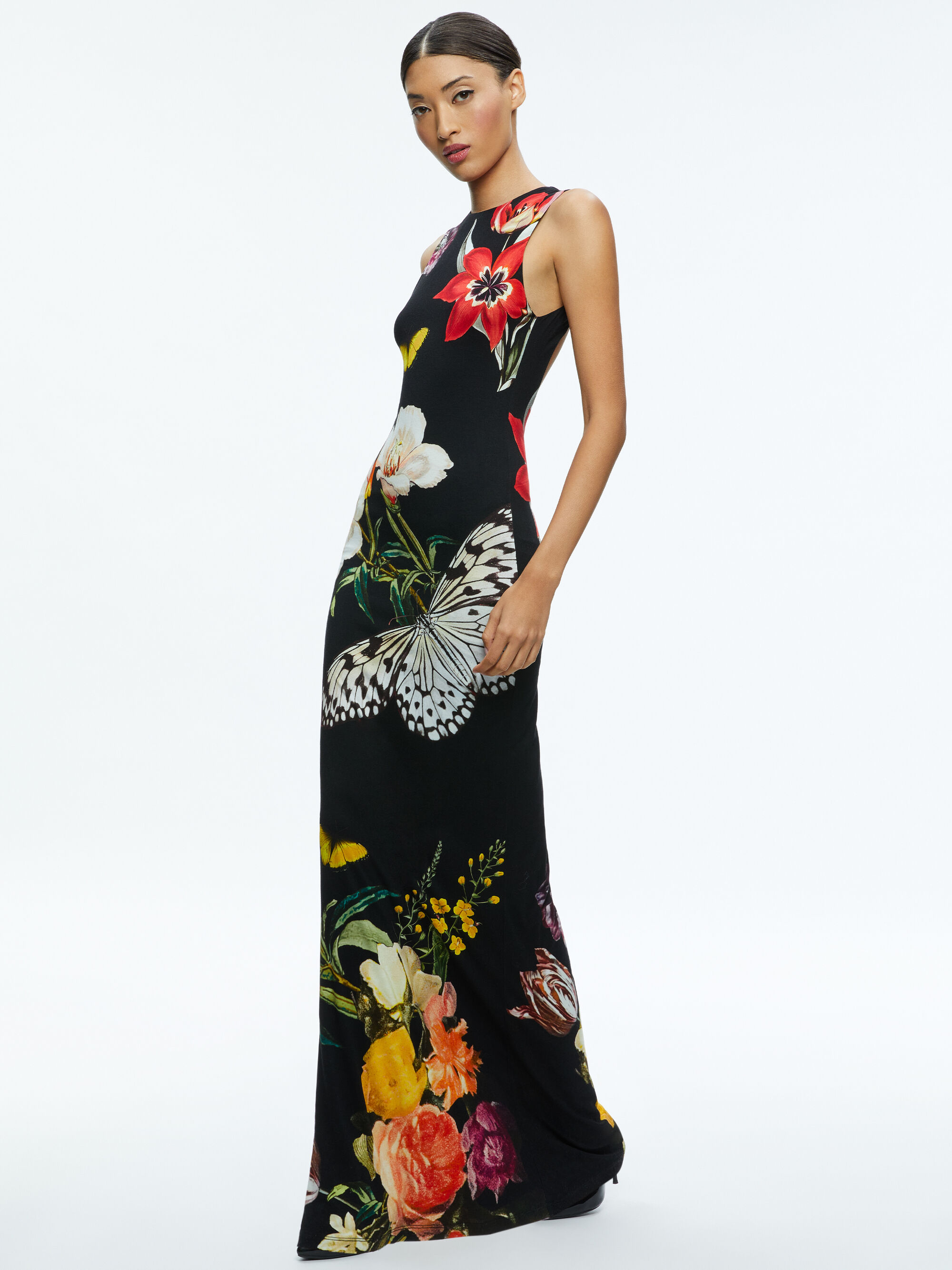 Delora Open Back Maxi Dress In Essential Floral | Alice + Olivia