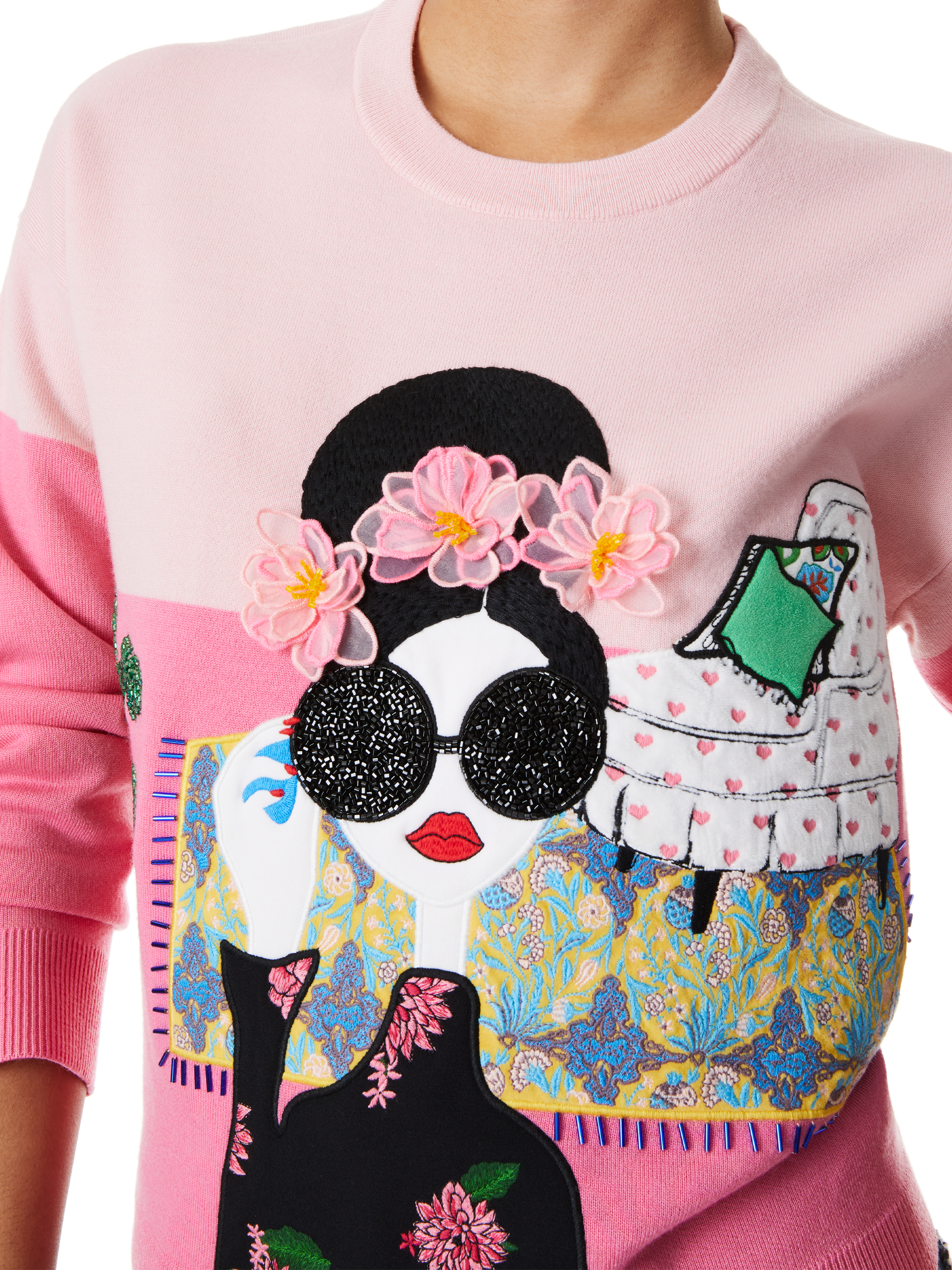 Gleeson Stace Face Pullover In Primrose | Alice + Olivia