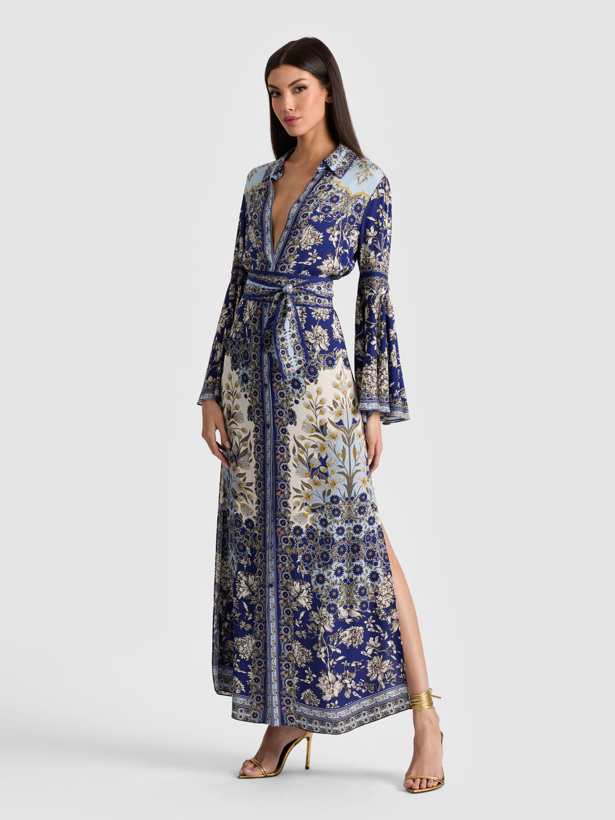 CHASSIDY BELL SLEEVE DRESS in FOREVERMORE | ALICE + OLIVIA