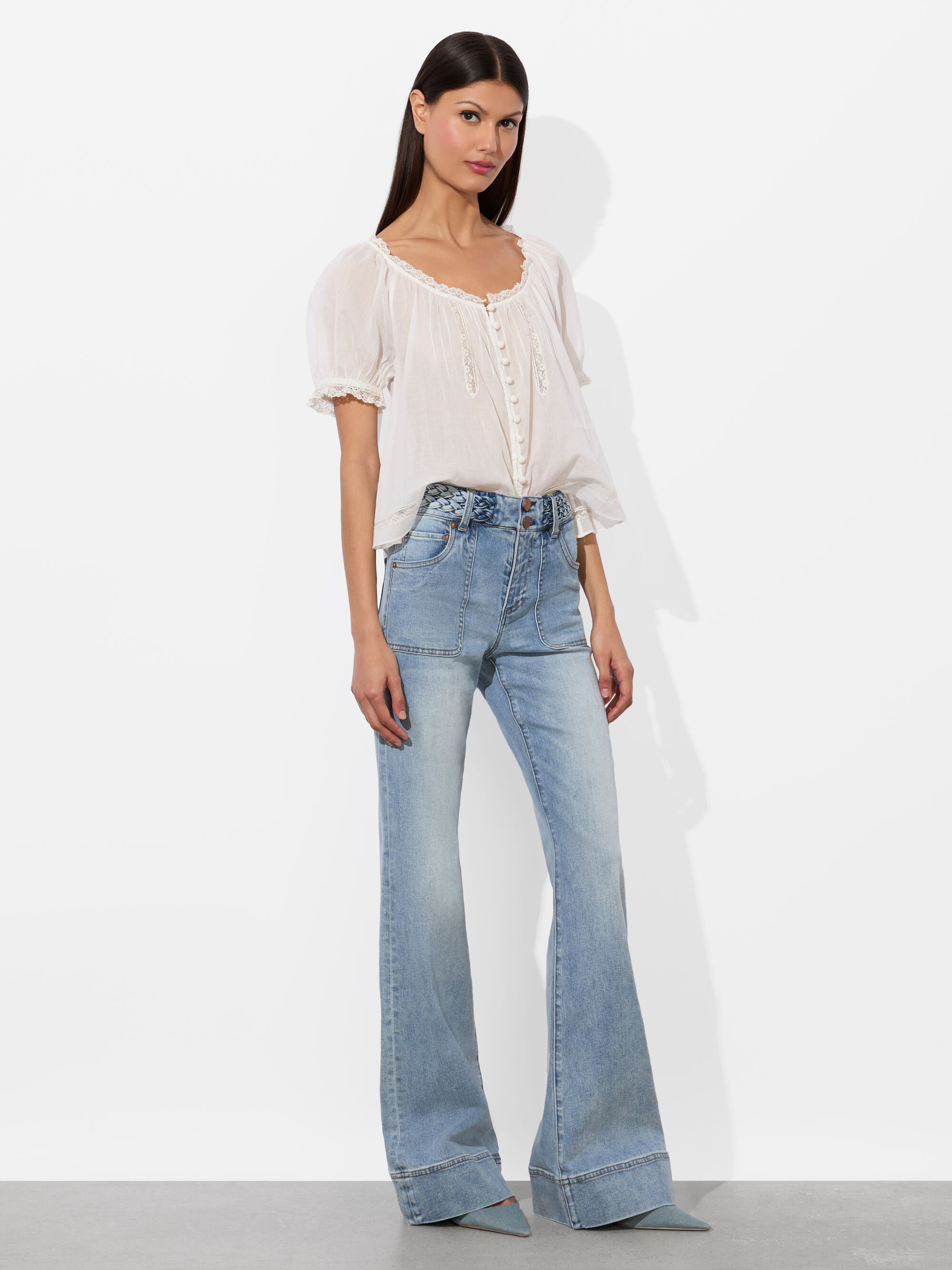 JUNO BRAIDED JEAN in ANABELL BLUE | ALICE + OLIVIA
