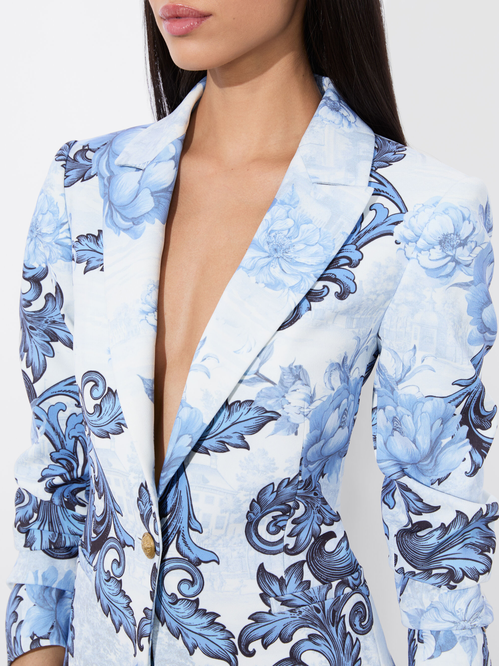 BREANN FITTED BLAZER in SCROLL SYMPHONY | ALICE + OLIVIA
