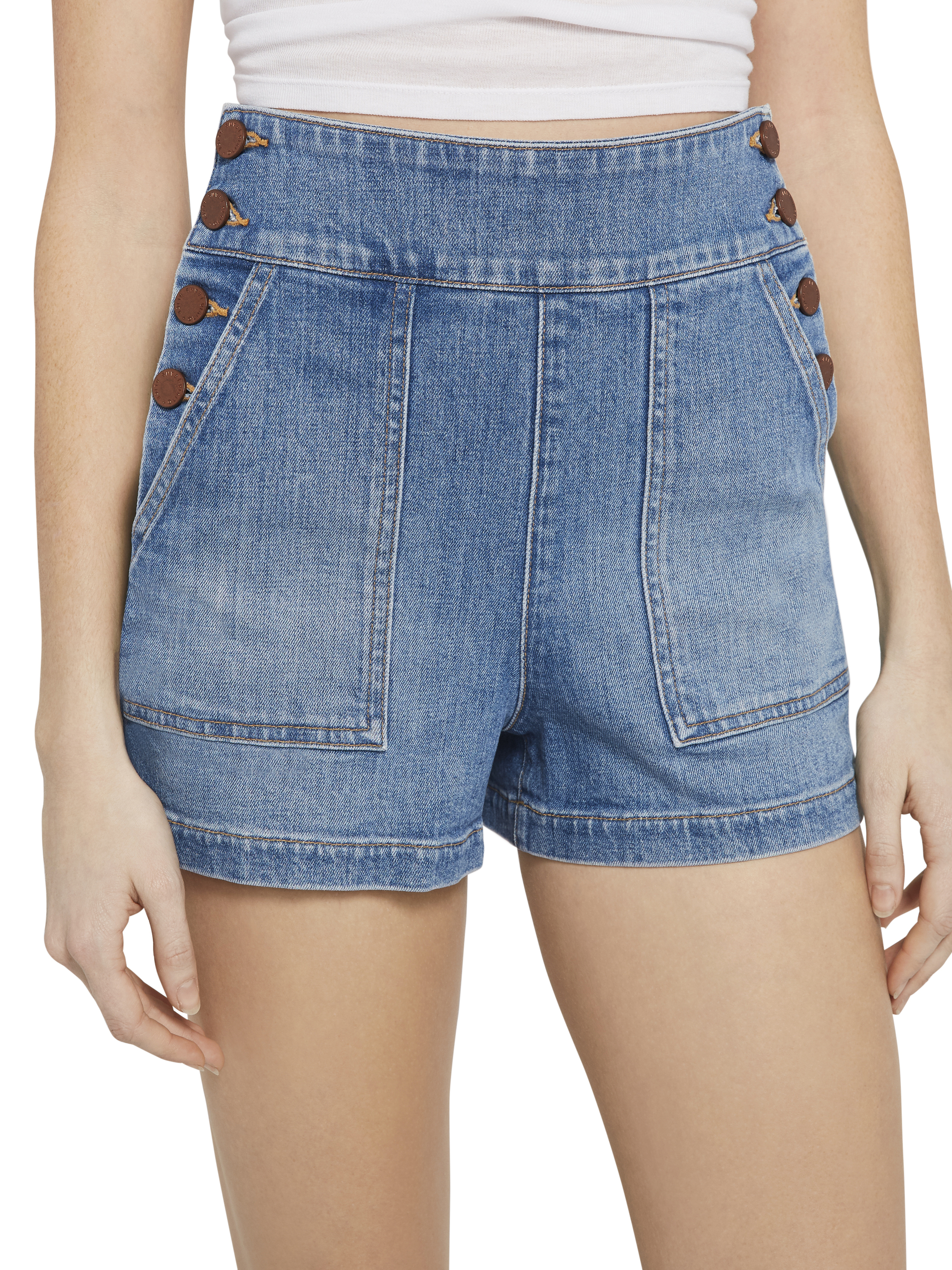 Donald High Rise Button Short In Not Yours | Alice + Olivia