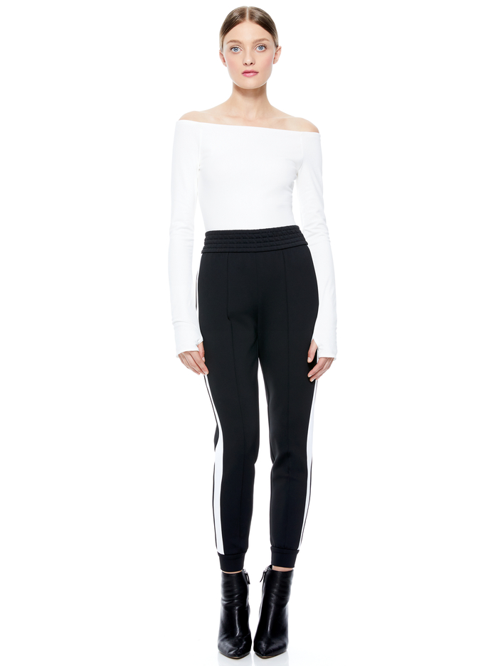 Zadie Off The Shoulder Bodysuit In Off White Alice Olivia
