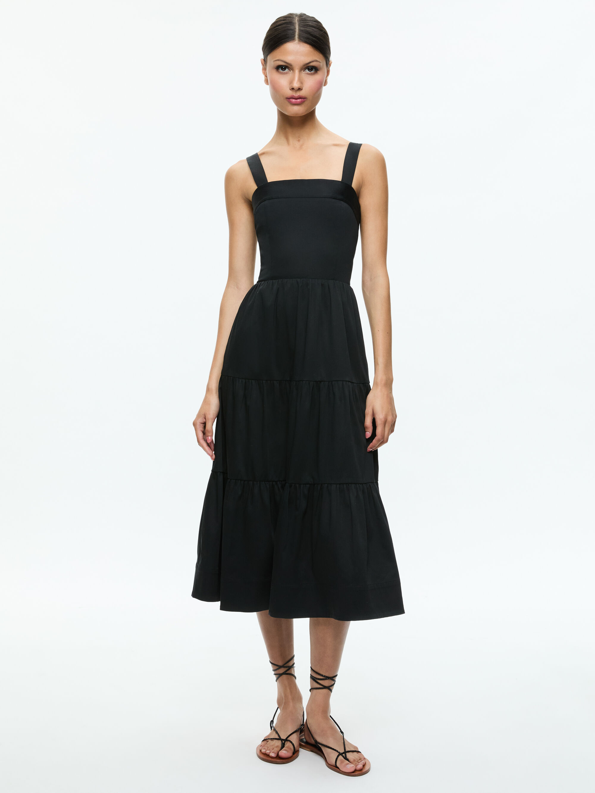 Saige Midi Dress In Black | Alice + Olivia