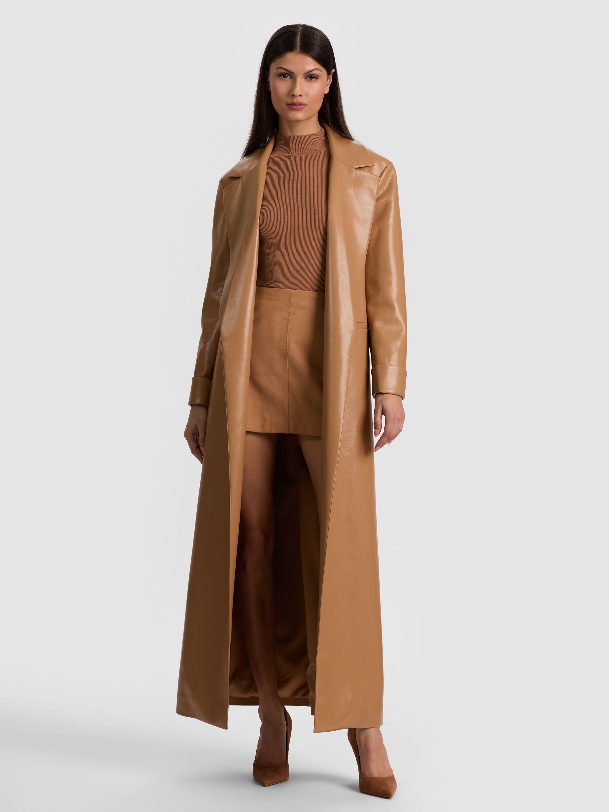 JIMMY VEGAN COAT in PRALINE | ALICE + OLIVIA