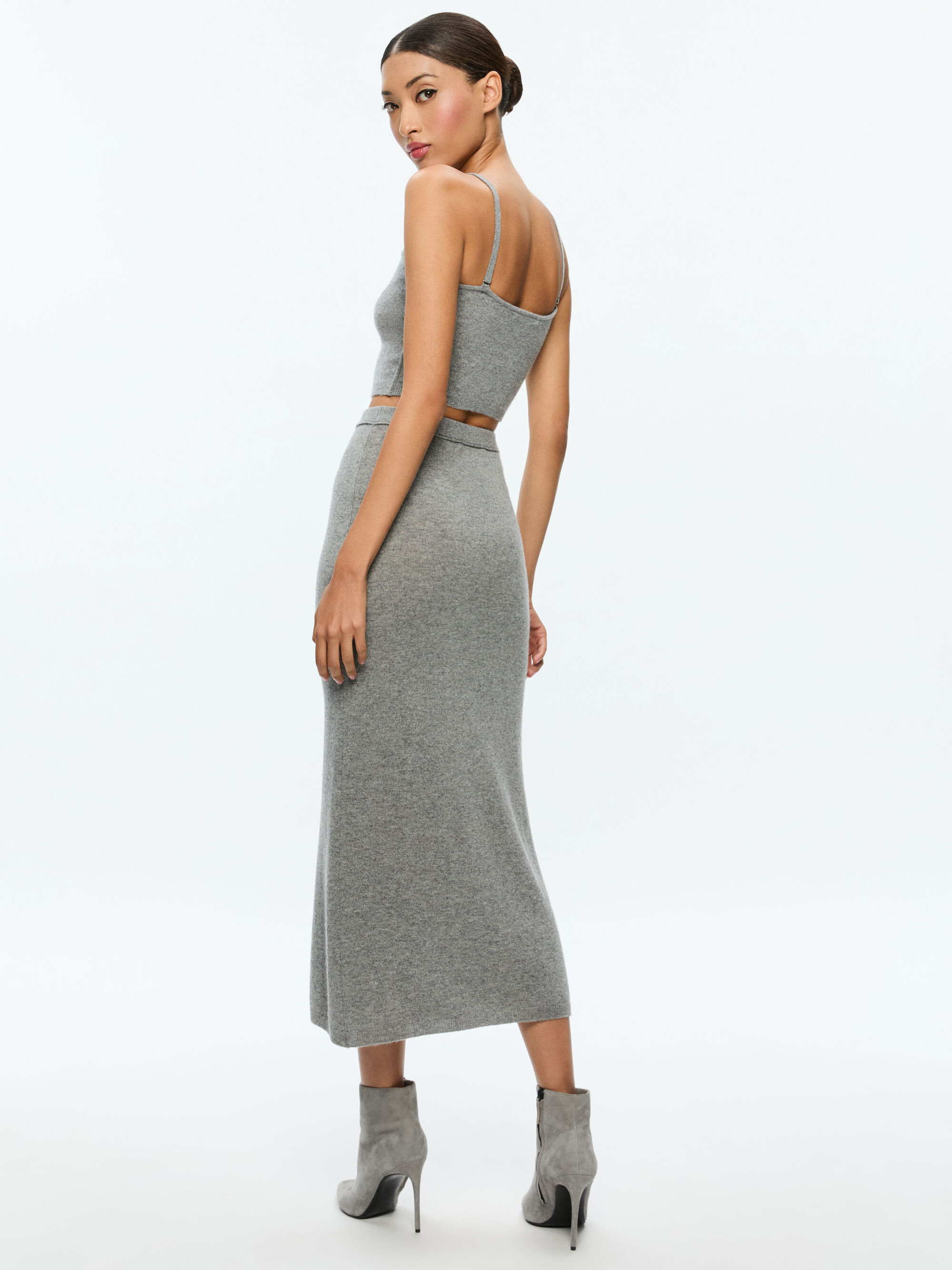 Alison Knit Top In Medium Heather Grey | Alice + Olivia