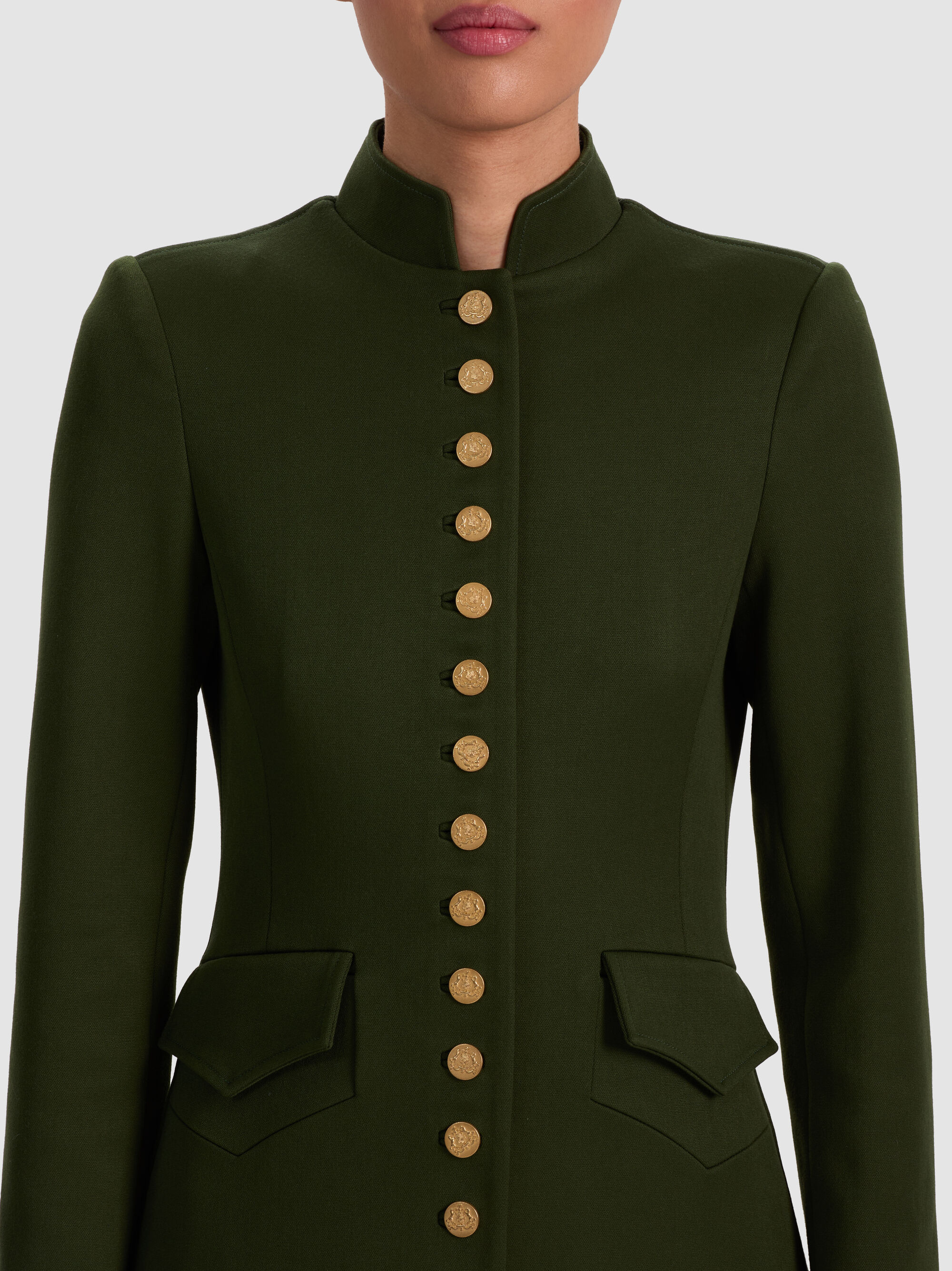WINN LONG JACKET in DARK OLIVE | ALICE + OLIVIA