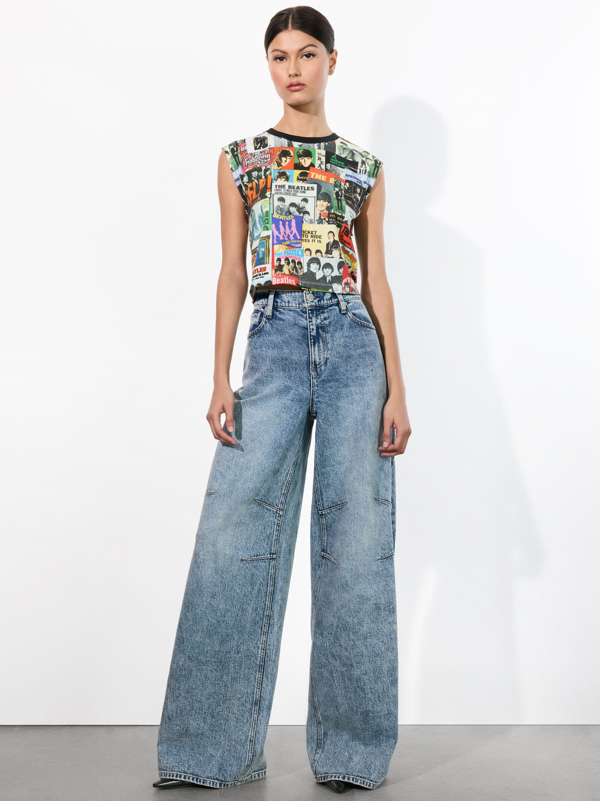 A+O X THE BEATLES MICAH MUSCLE TANK in TWIST AND SHOUT | ALICE + OLIVIA