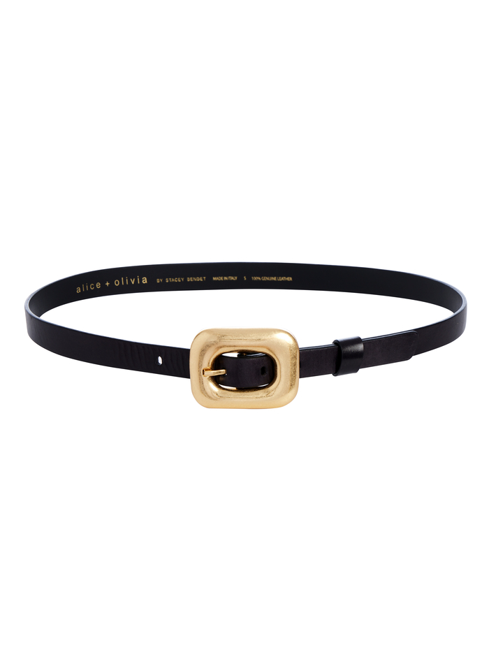 Letty Buckle Belt In Black/gold | Alice + Olivia