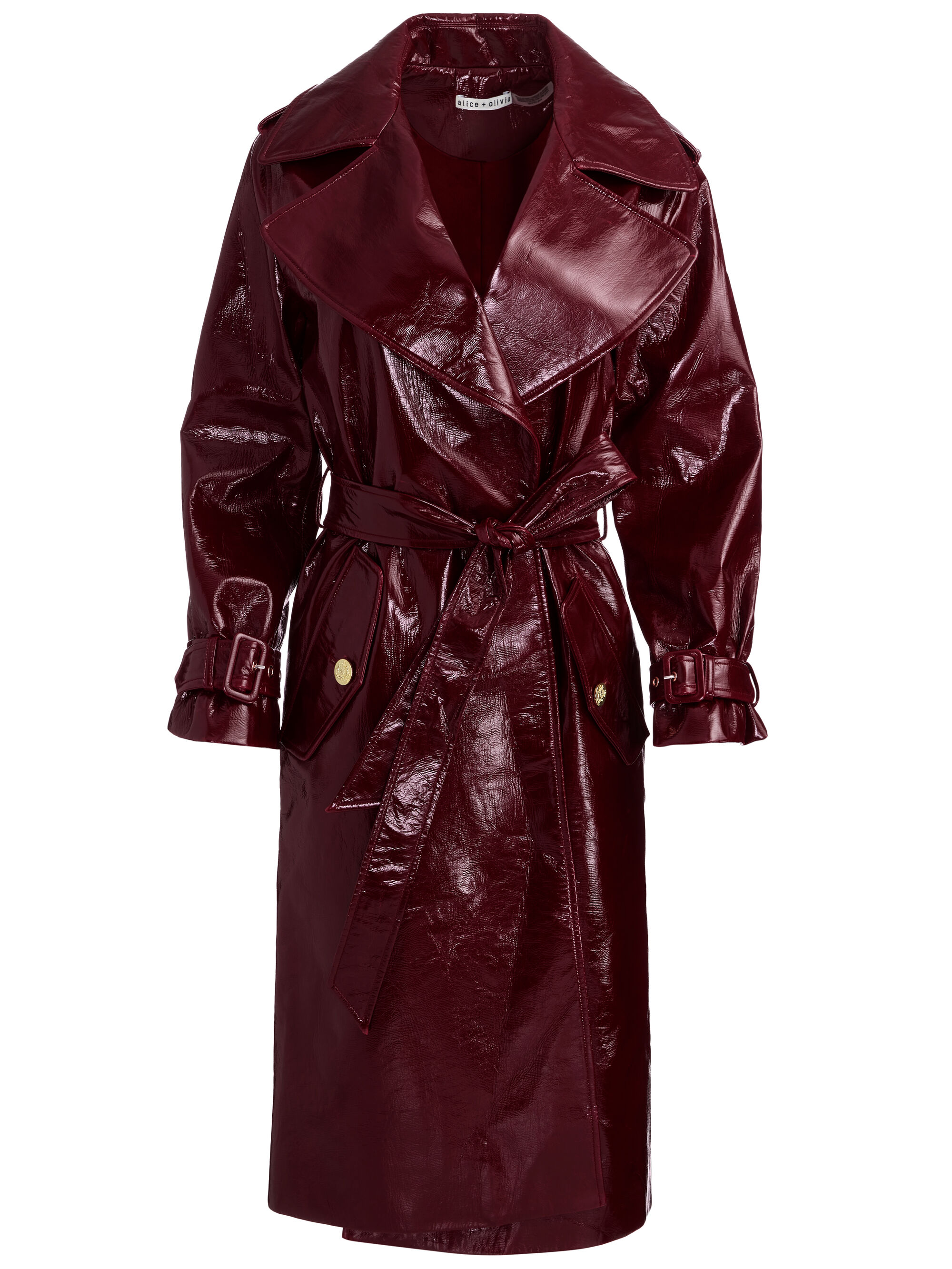 NEVADA VEGAN TRENCH COAT in OXBLOOD | ALICE + OLIVIA