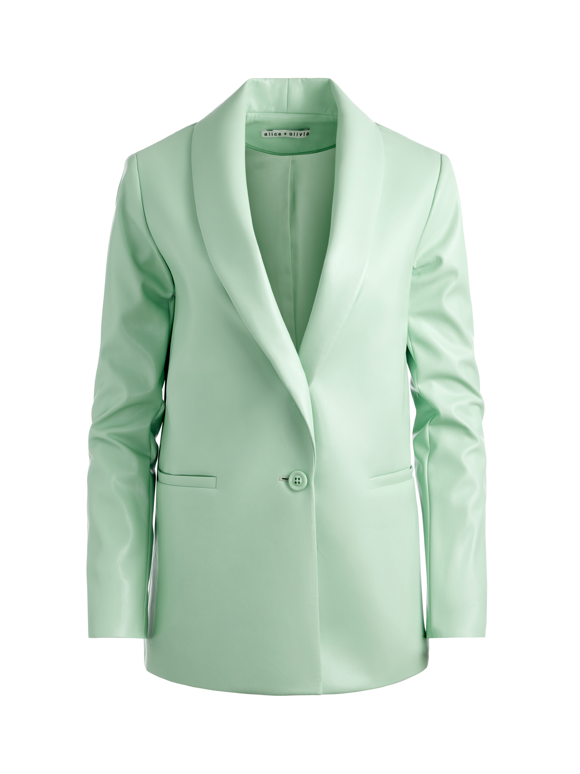Denny Vegan Blazer In Pistachio | Alice + Olivia